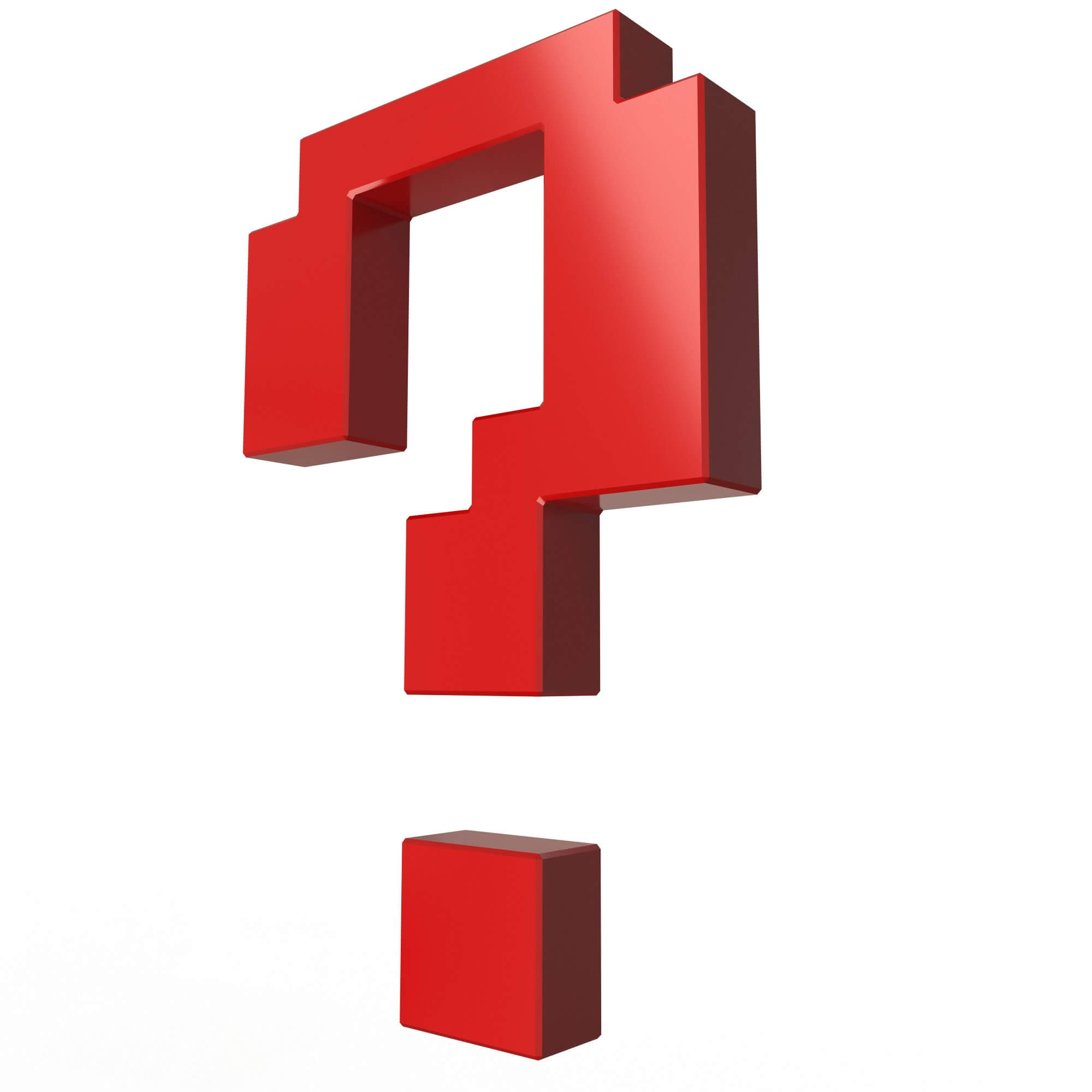 Question Pixelated Symbol - 3D Model by KhaganFX