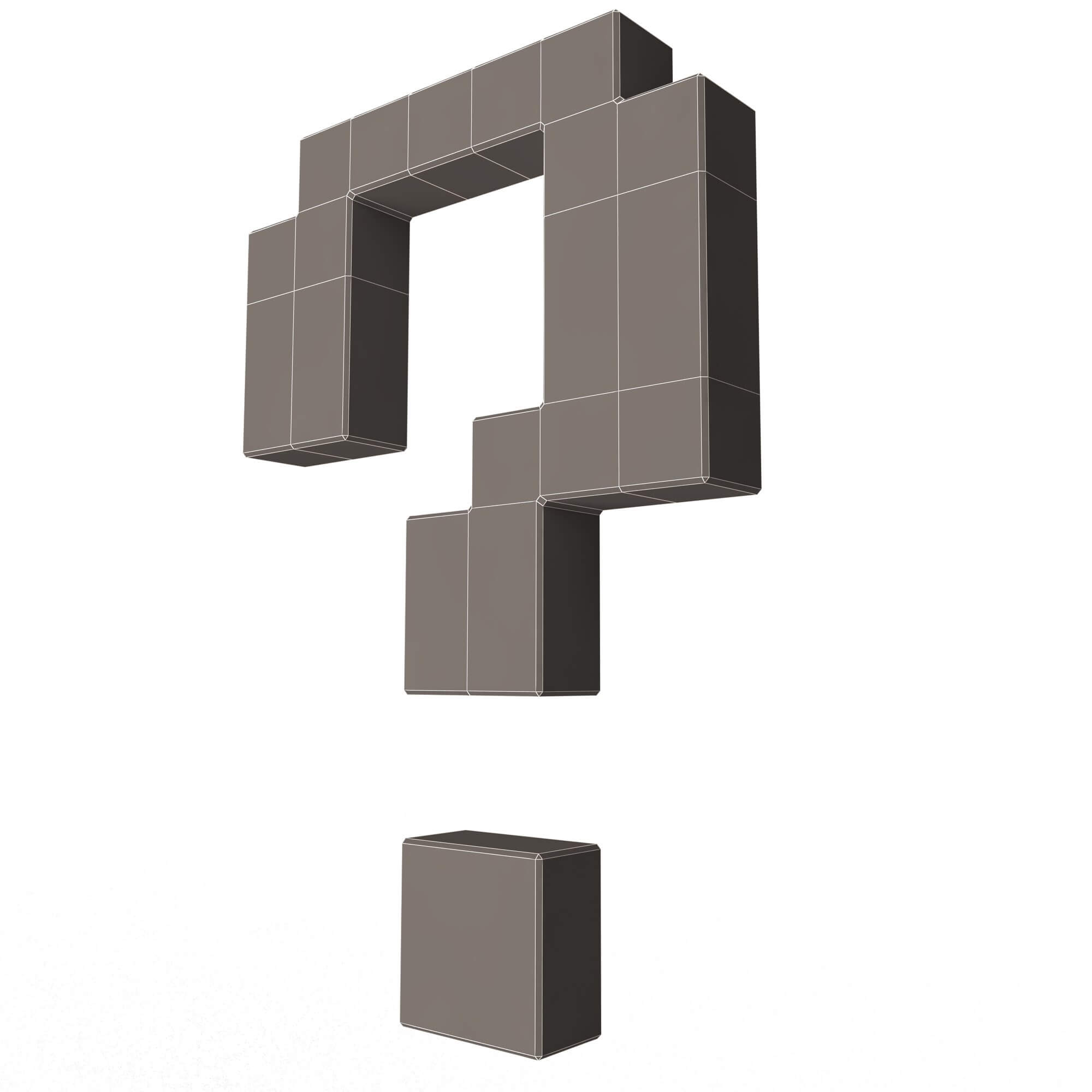 Question Pixelated Symbol - 3D Model by KhaganFX