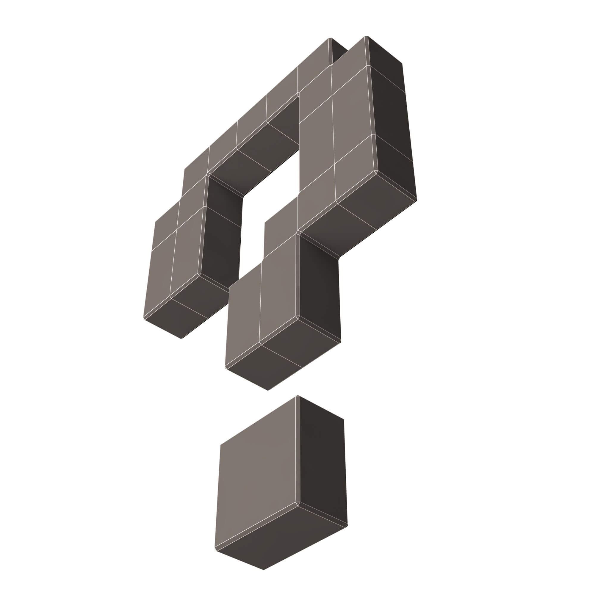 Question Pixelated Symbol - 3D Model by KhaganFX