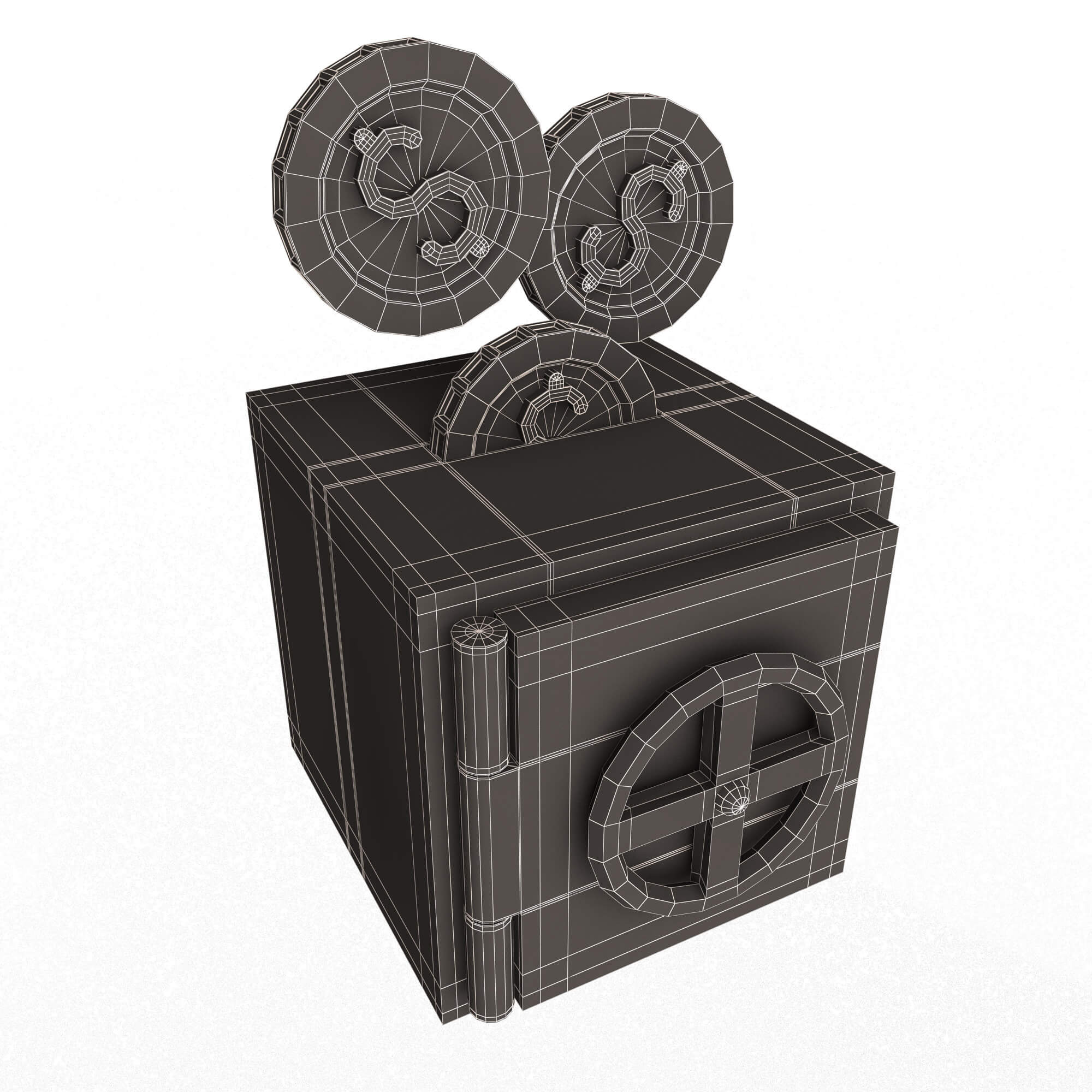 Safe Box With Golden Dollar Coins - 3D Model by KhaganFX