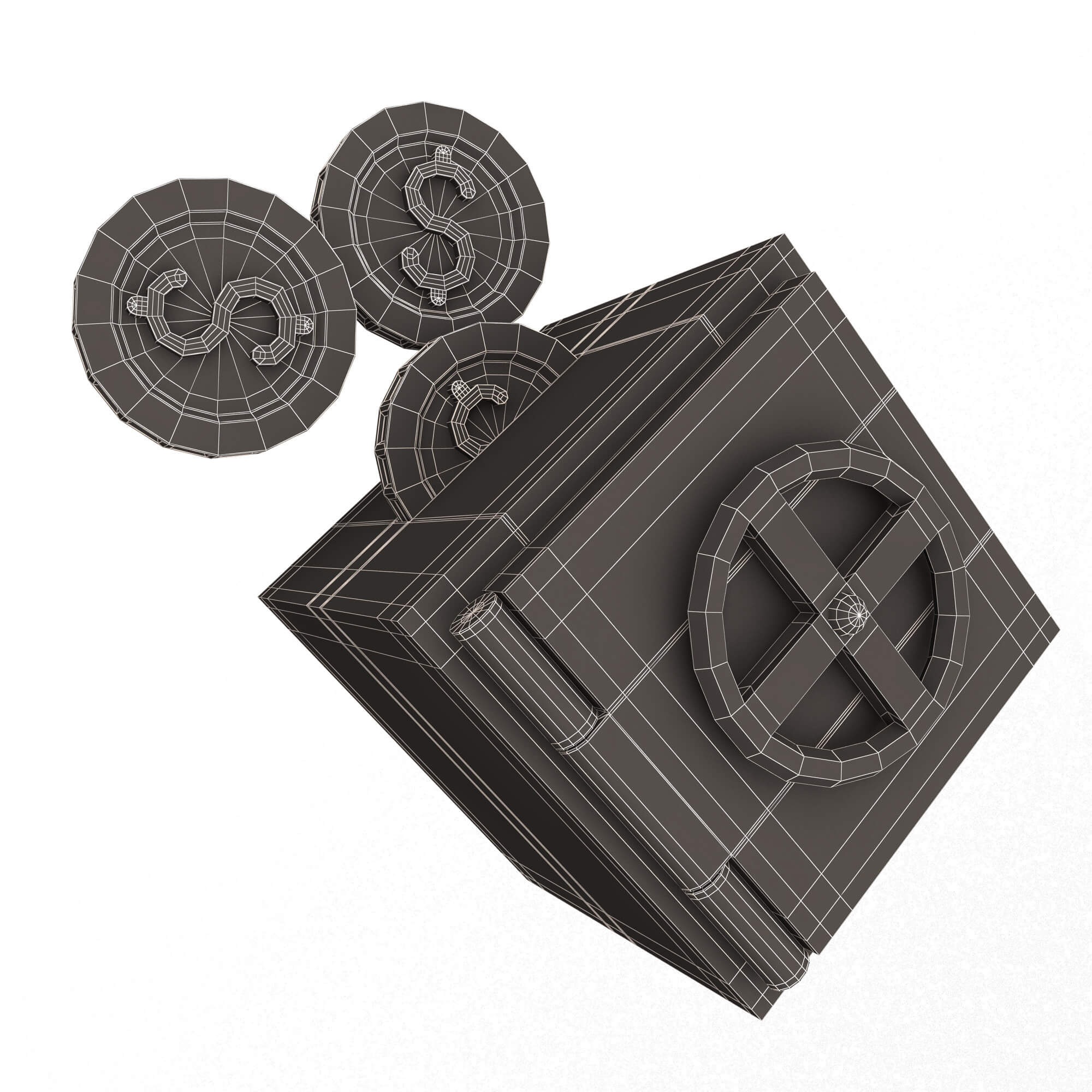 Safe Box With Golden Dollar Coins - 3D Model by KhaganFX
