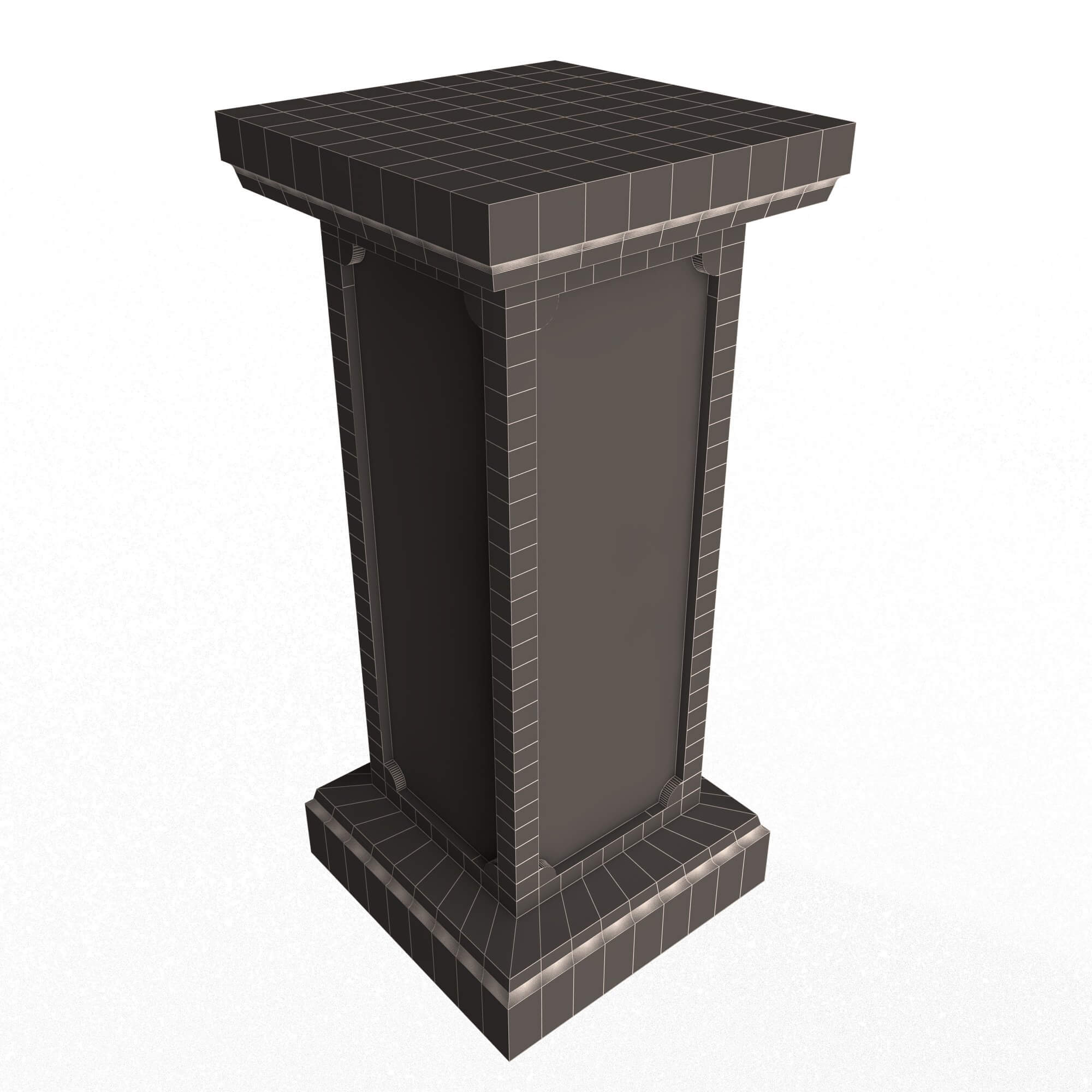 Square Column Pedestal - 3D Model by KhaganFX