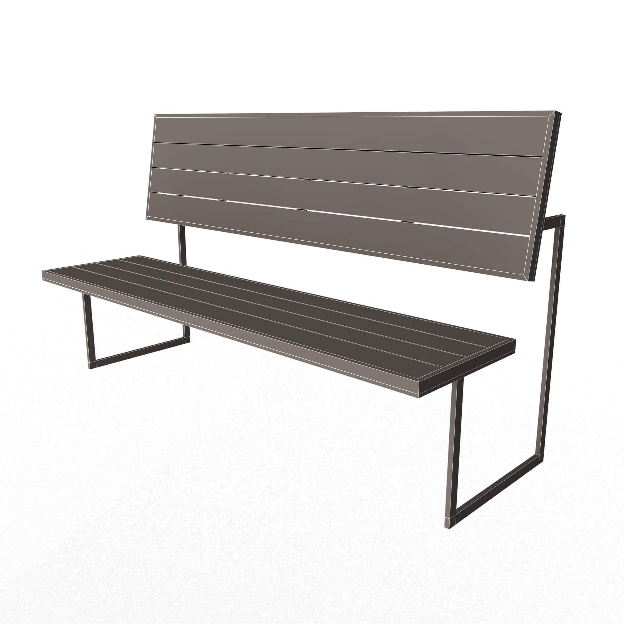 Street Bench - 3D Model by KhaganFX