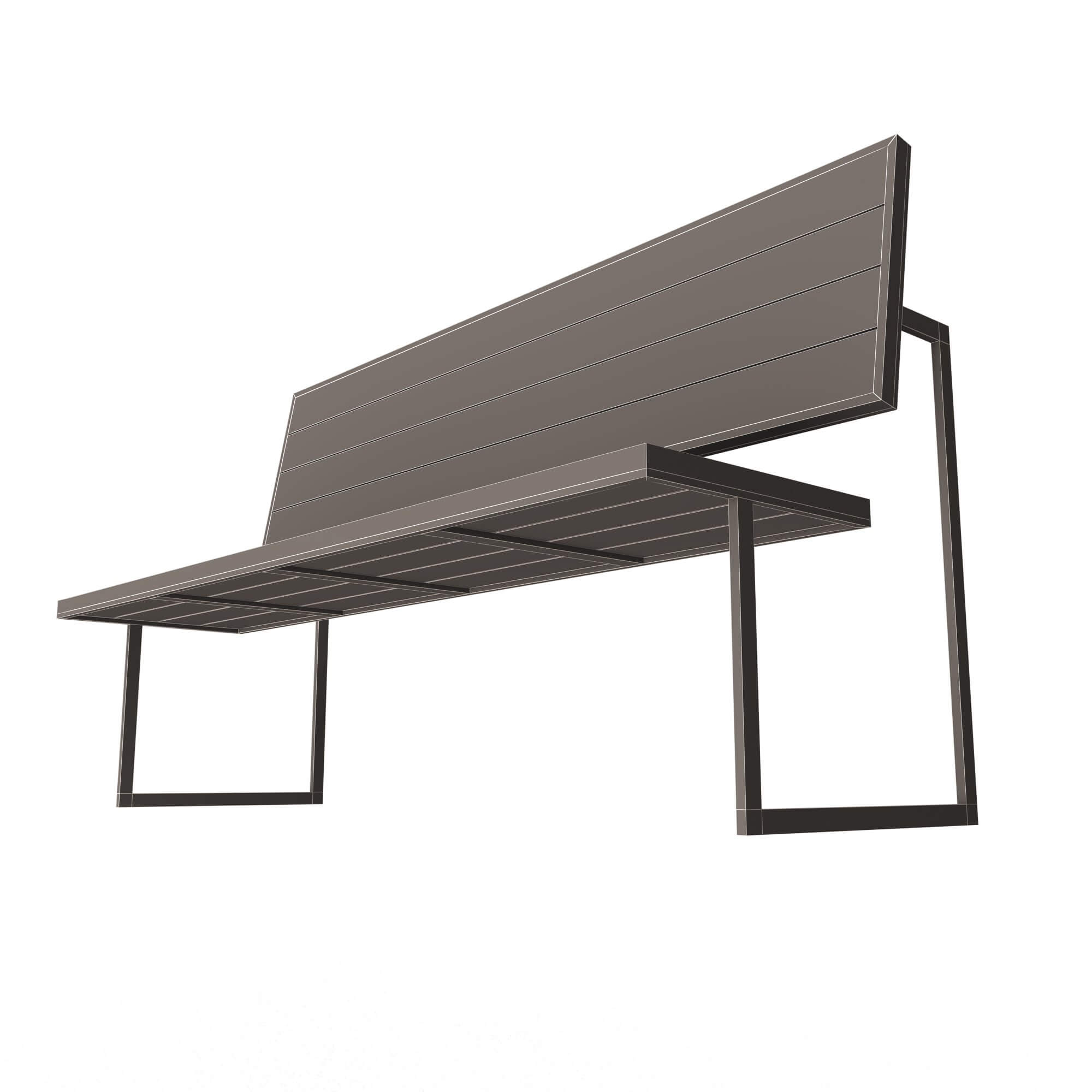 Street Bench - 3D Model by KhaganFX