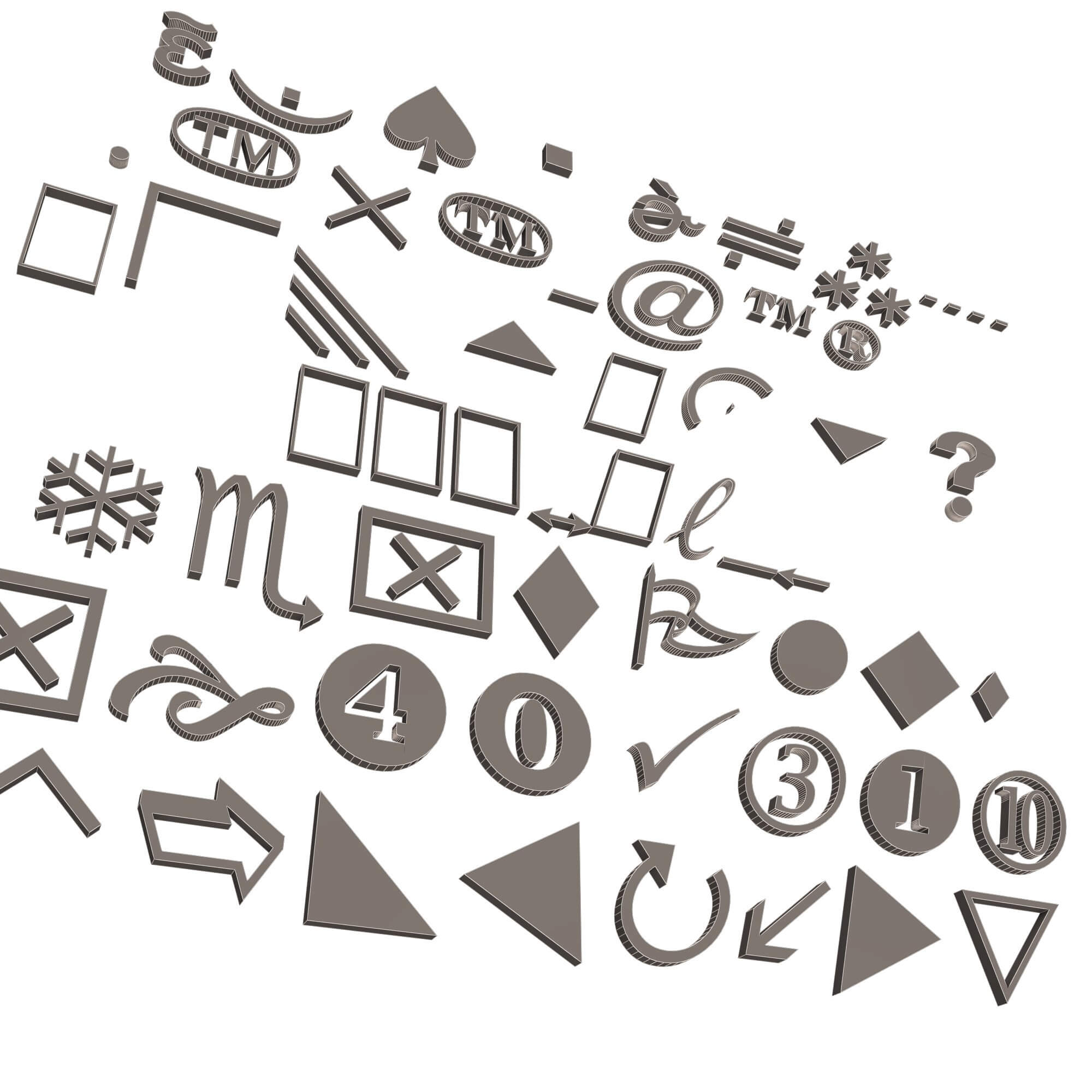 Symbols Pack 01 - 3D Model by KhaganFX