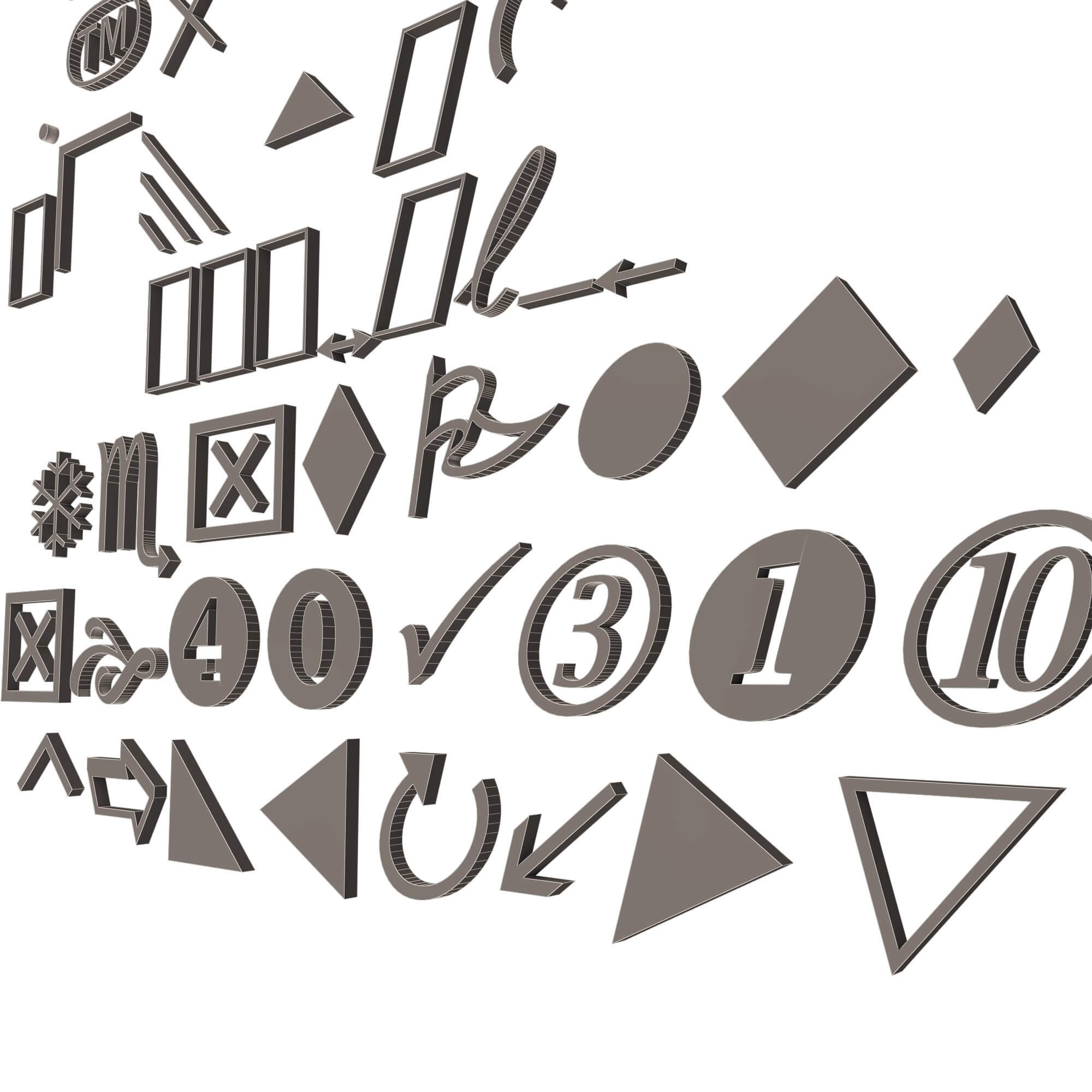 Symbols Pack 01 - 3D Model by KhaganFX