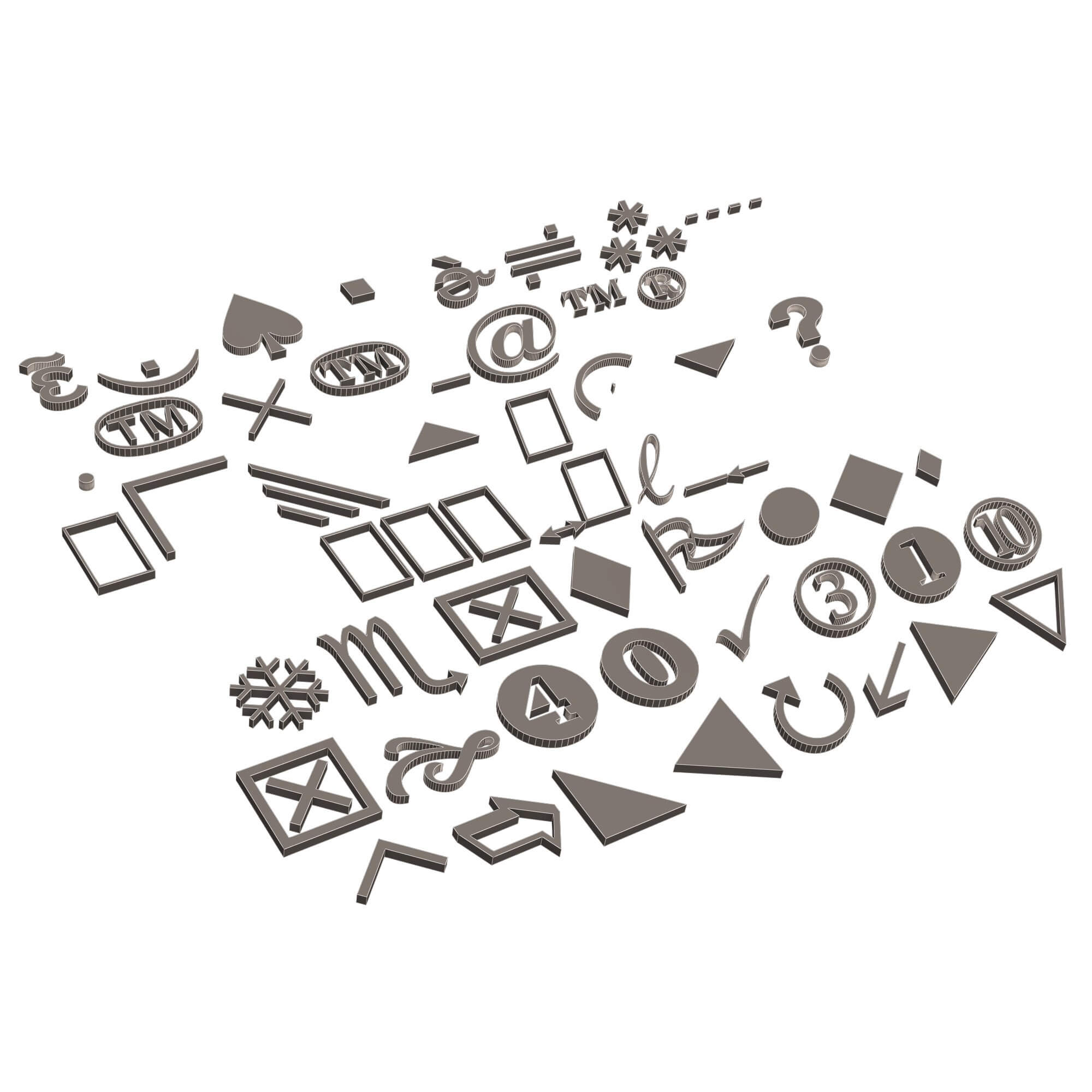 Symbols Pack 01 - 3D Model by KhaganFX