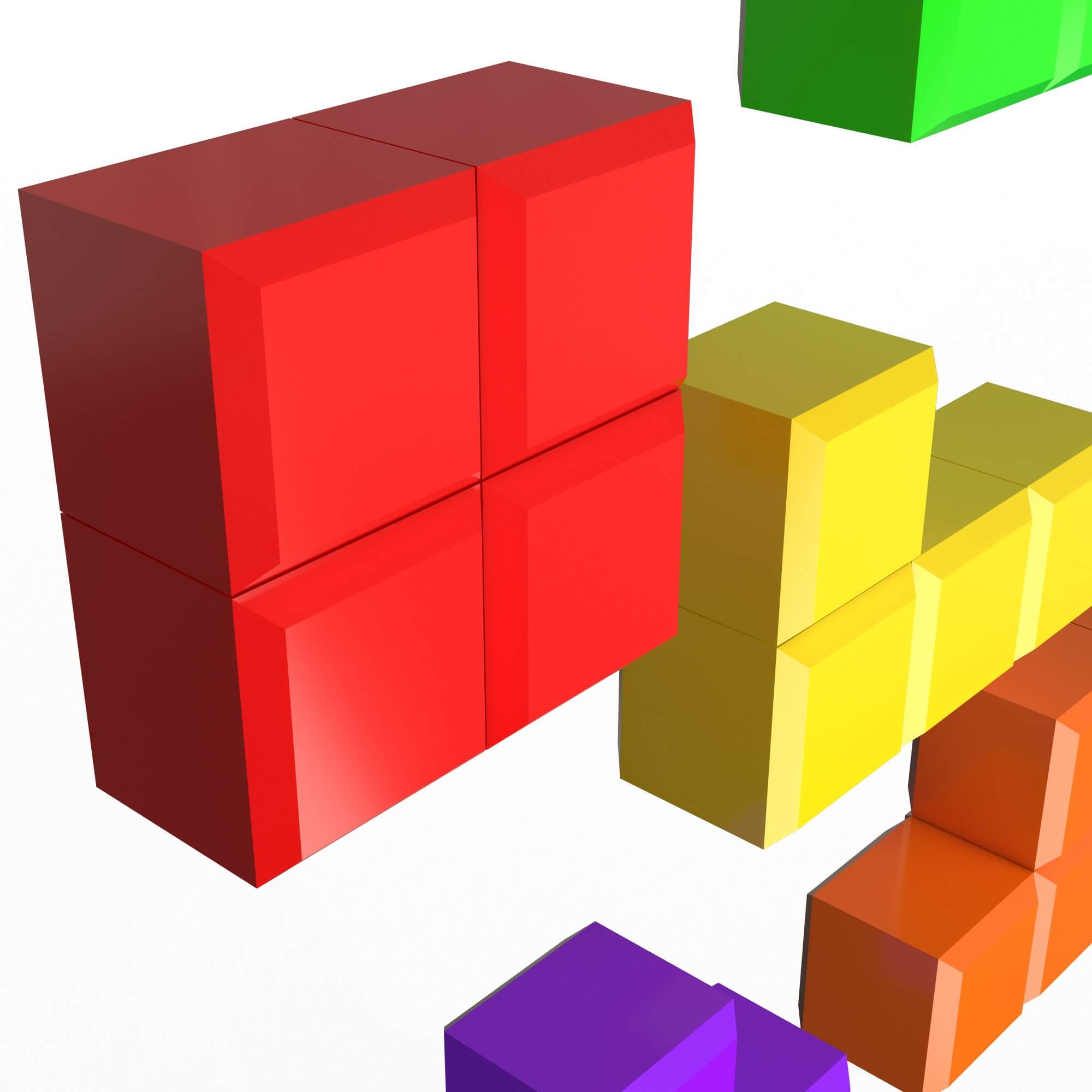 Tetris Bricks Set 02 - 3D Model by KhaganFX