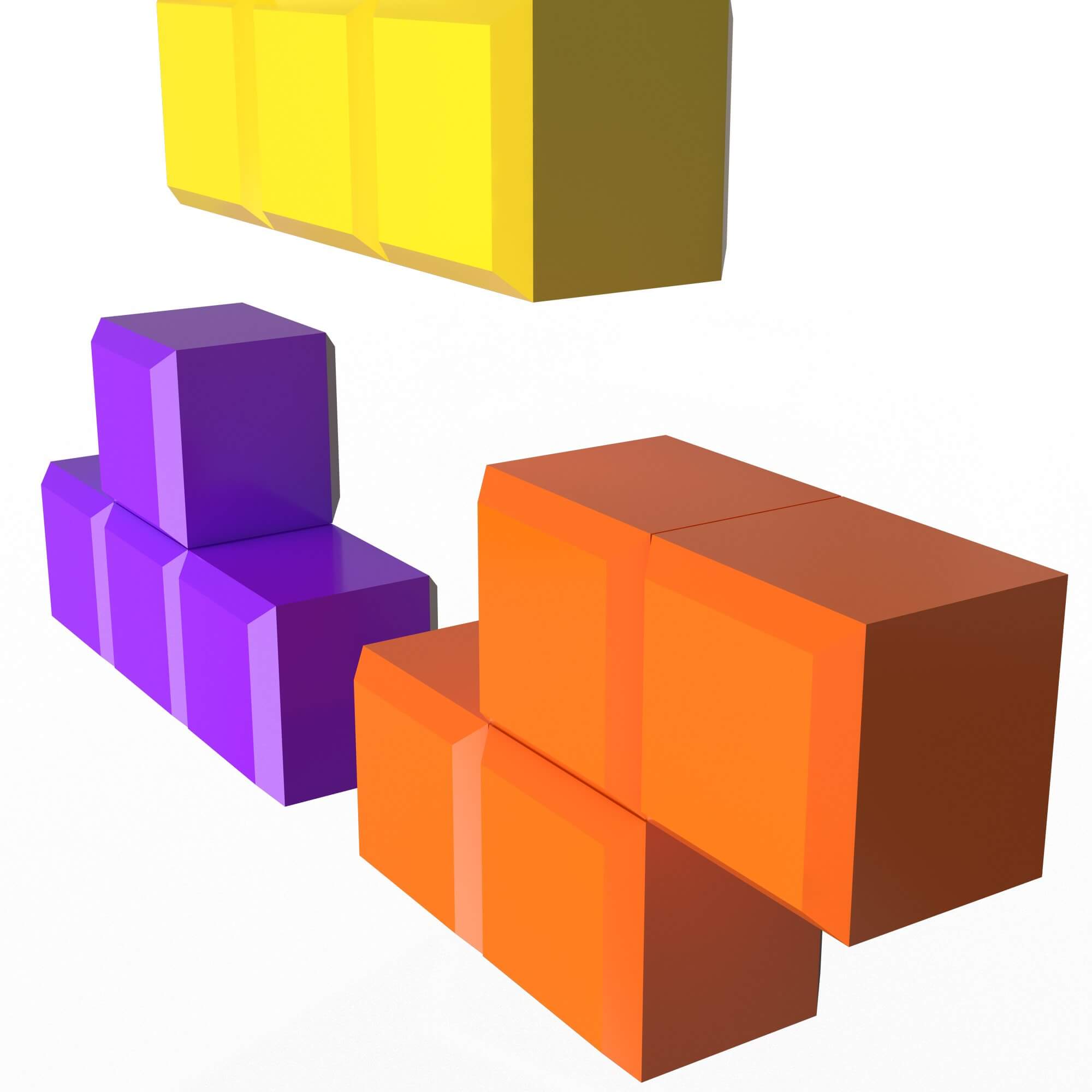 Tetris Bricks Set 02 - 3D Model by KhaganFX