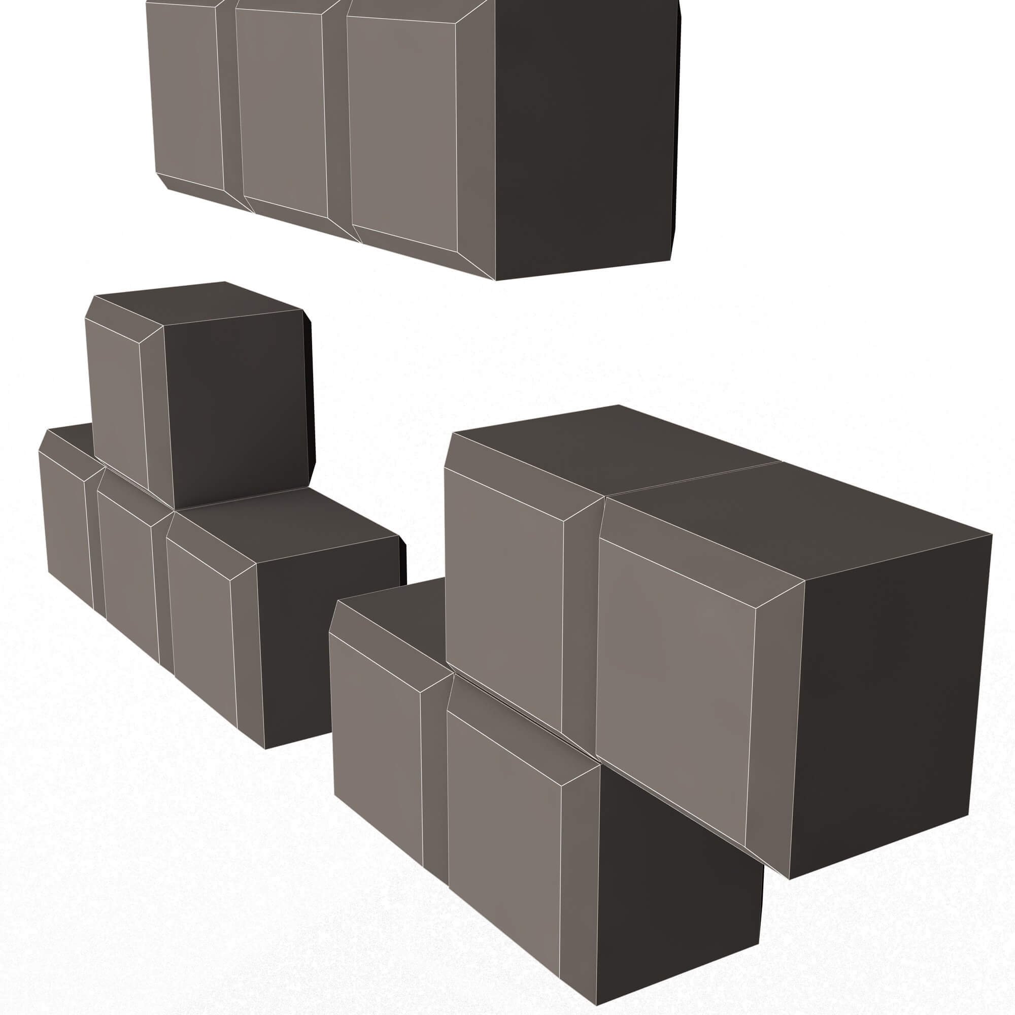 Tetris Bricks Set 02 - 3D Model by KhaganFX