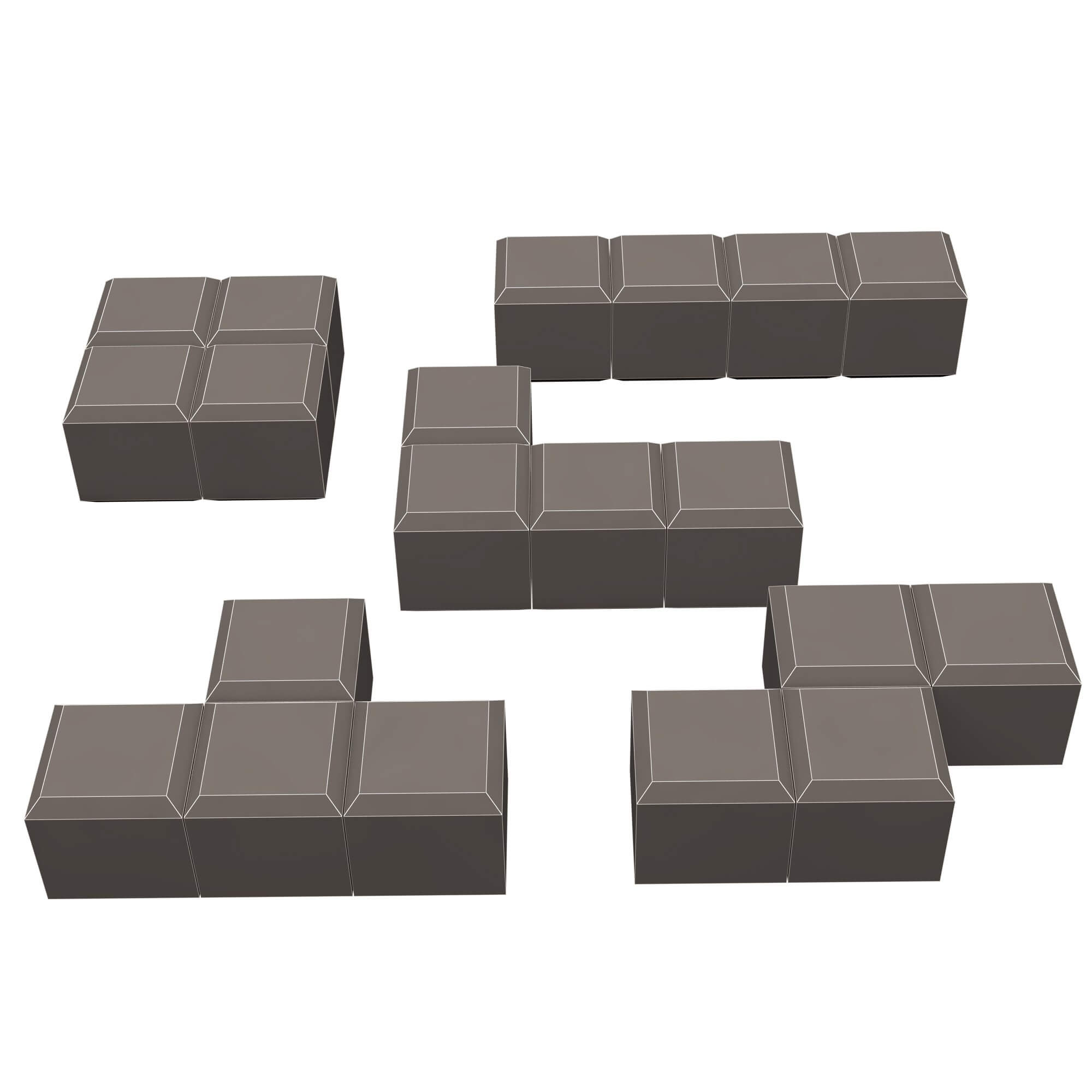 Tetris Bricks Set 02 - 3D Model by KhaganFX