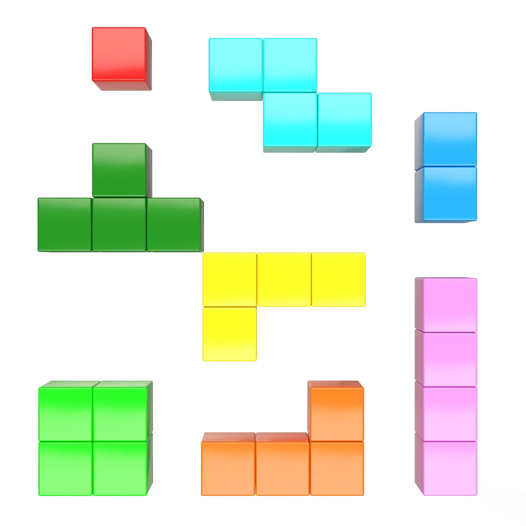 Tetris Bricks Set - 3D Model by KhaganFX