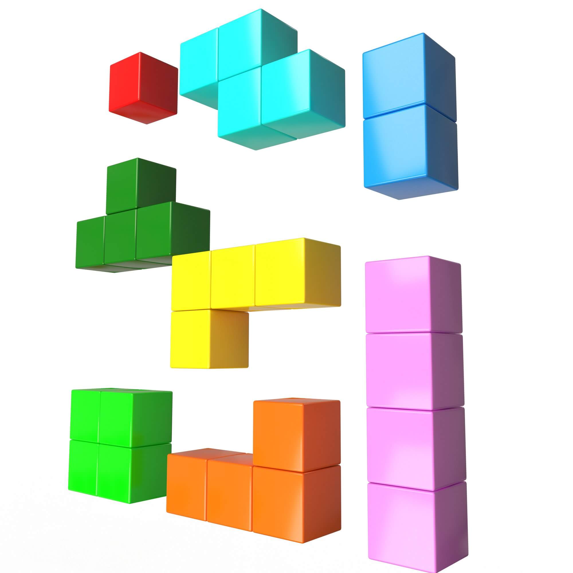 Tetris Bricks Set - 3D Model by KhaganFX