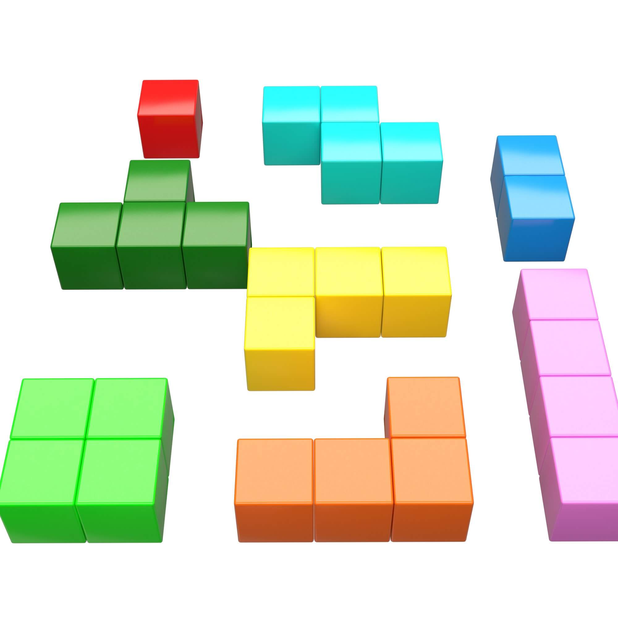 Tetris Bricks Set - 3D Model by KhaganFX