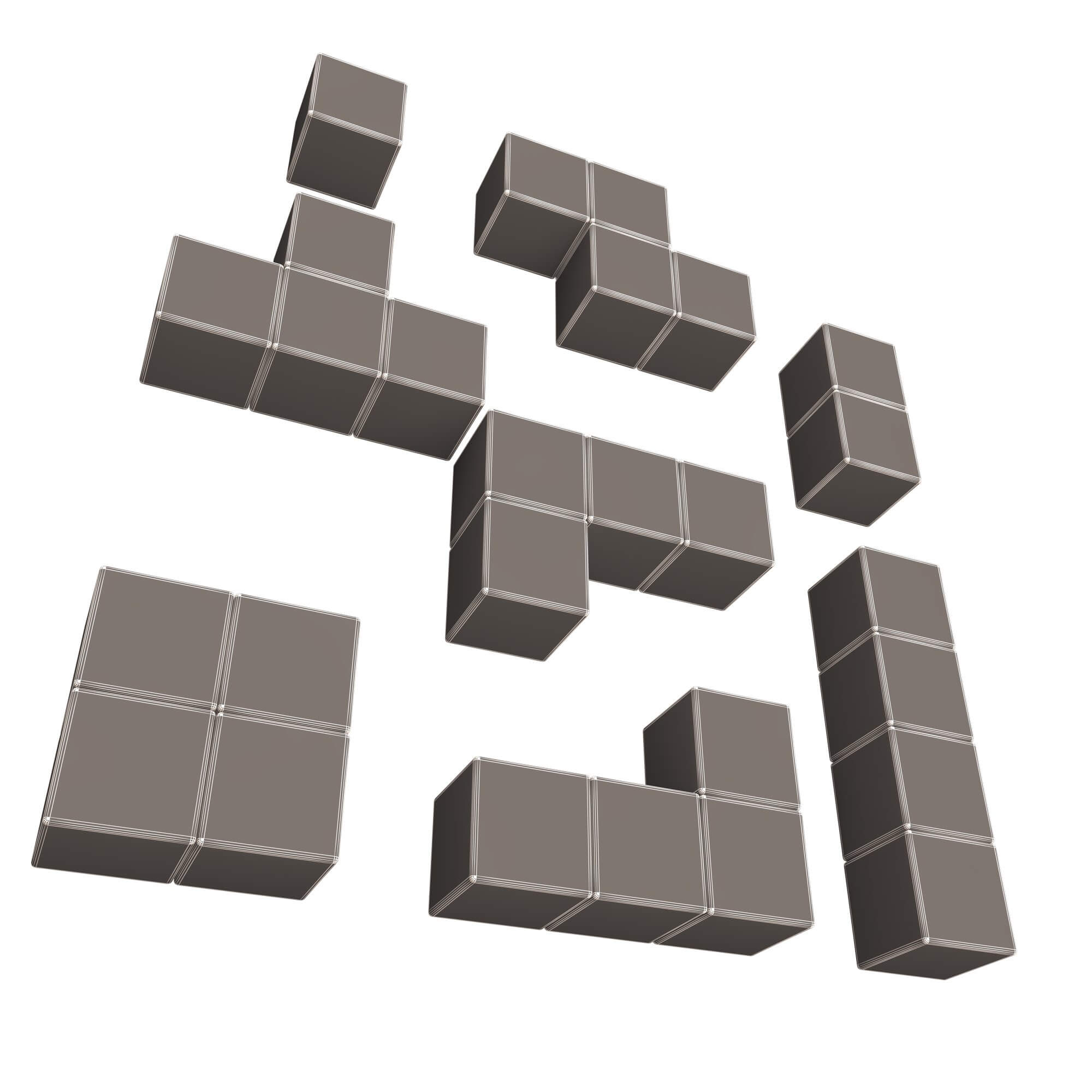 Tetris Bricks Set - 3D Model by KhaganFX