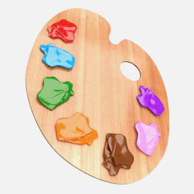 Wooden Paint Palette - 3D Model by KhaganFX