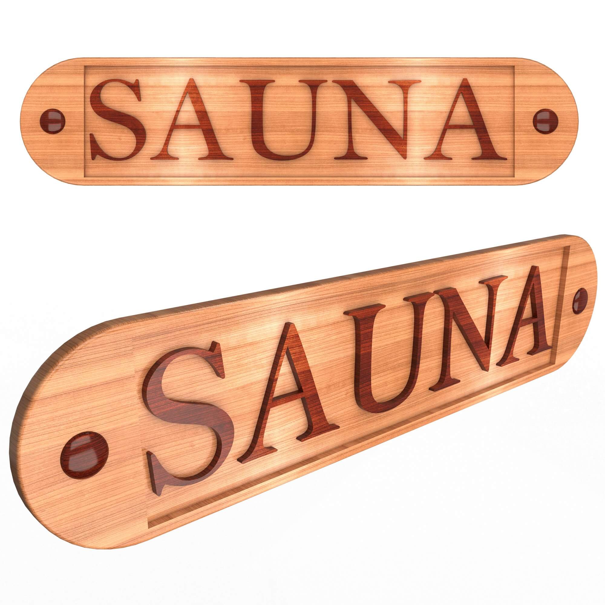 Wooden Sauna Sign - 3D Model by KhaganFX