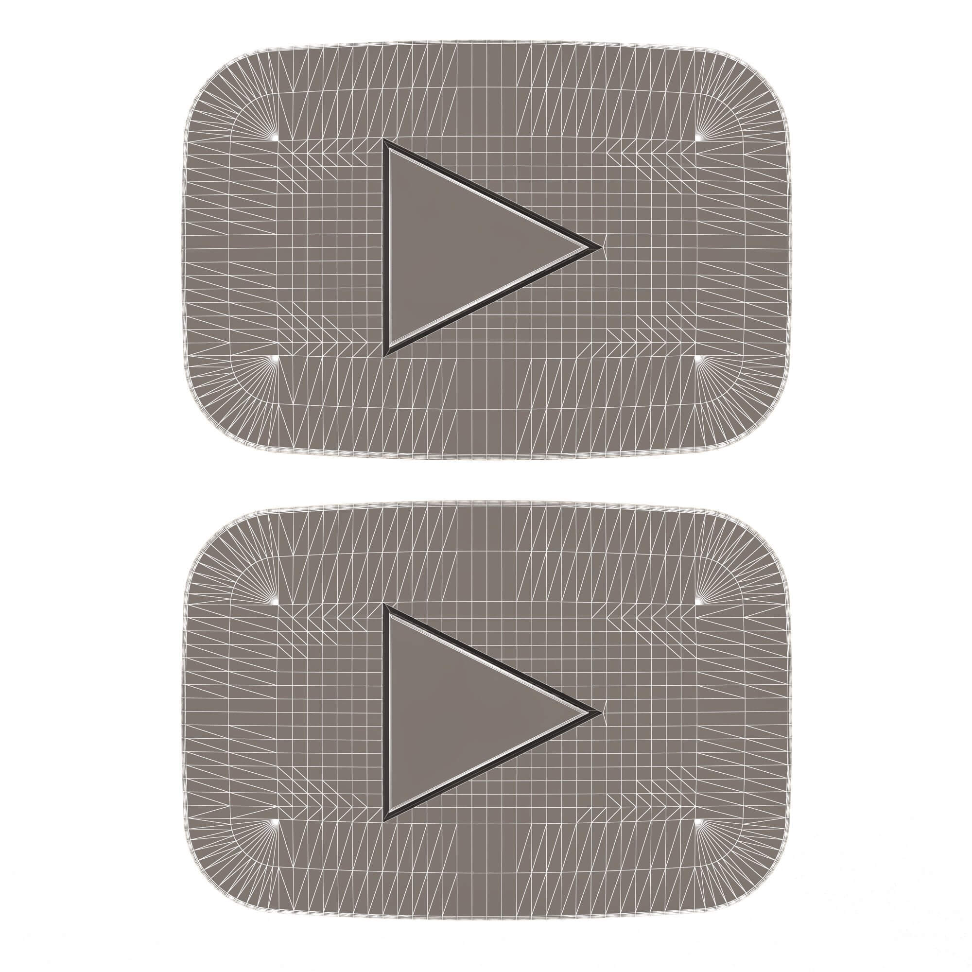YouTube Gold and Silver Play Buttons - 3D Model by KhaganFX