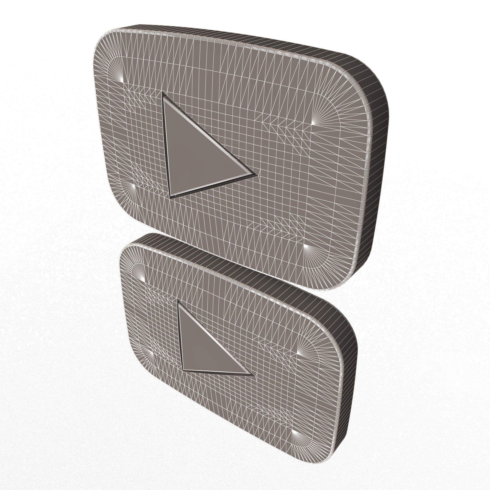 YouTube Gold and Silver Play Buttons - 3D Model by KhaganFX