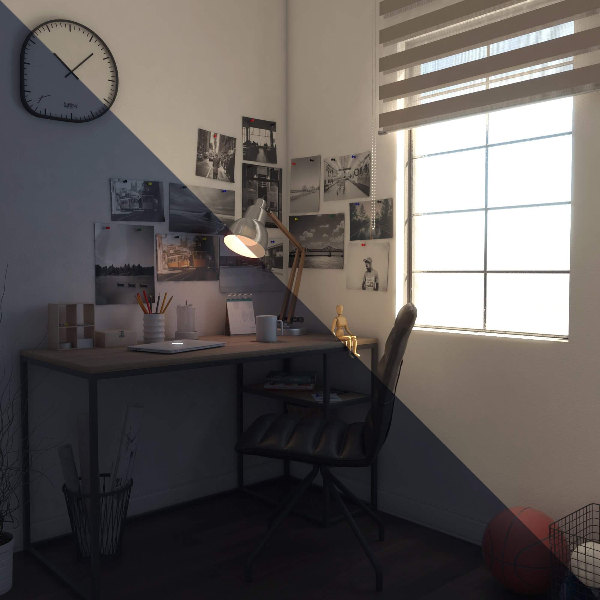 Study Desk - 3D Model by Khaled Lakmes