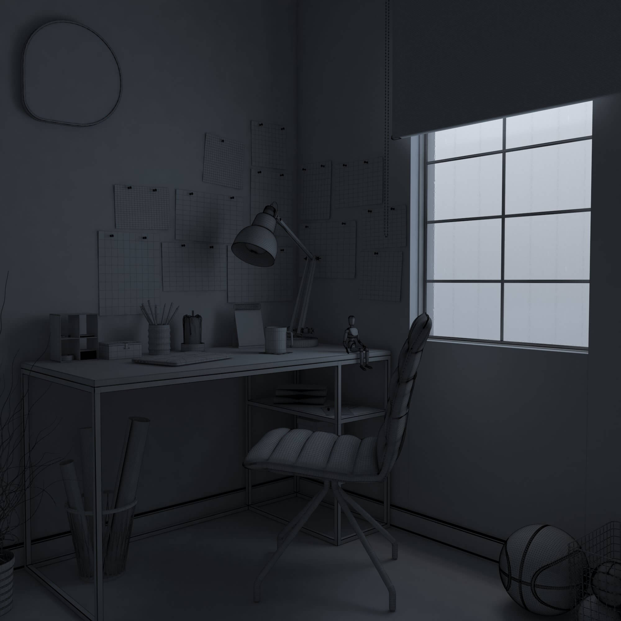 Study Desk - 3D Model by Khaled Lakmes