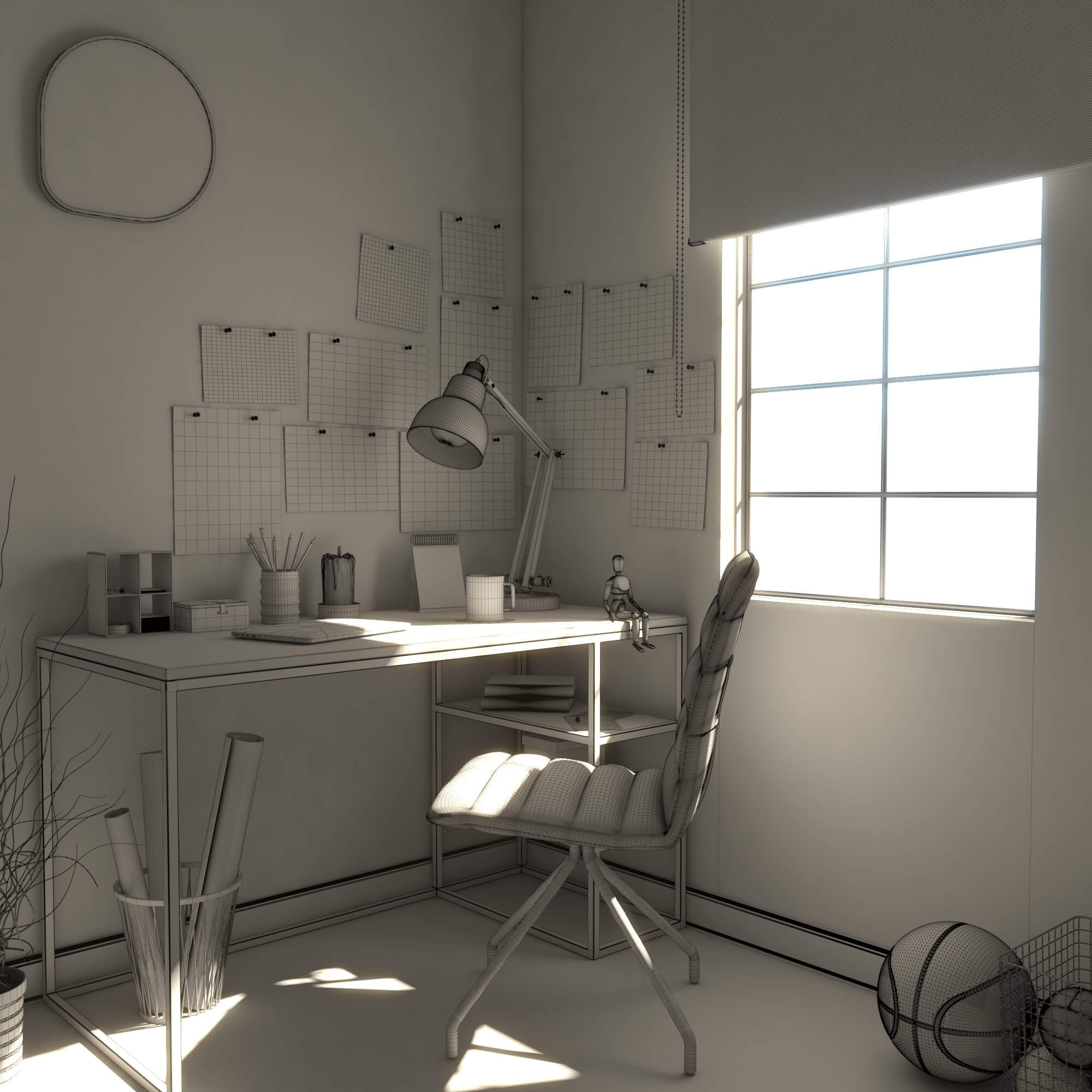 Study Desk - 3D Model by Khaled Lakmes