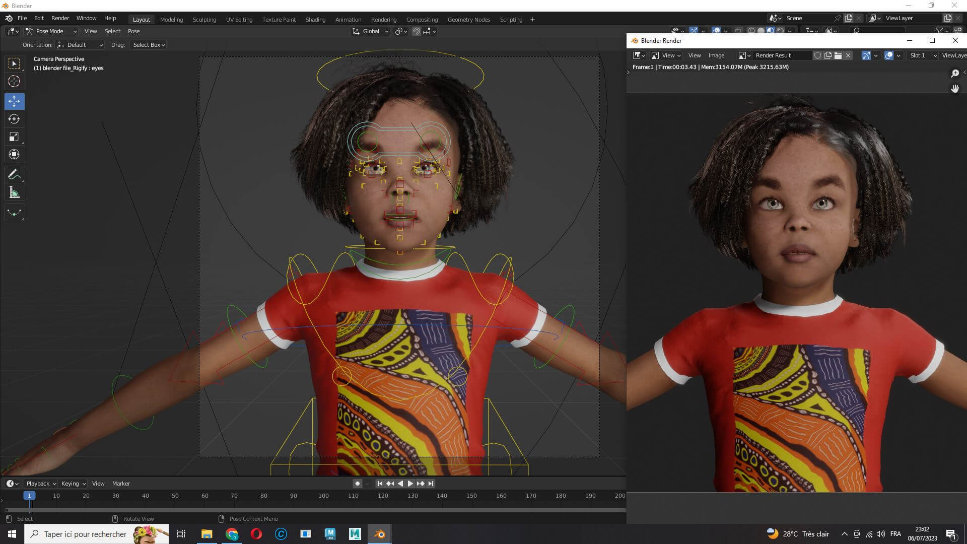 Ada - African Child 3D Model by khaloui