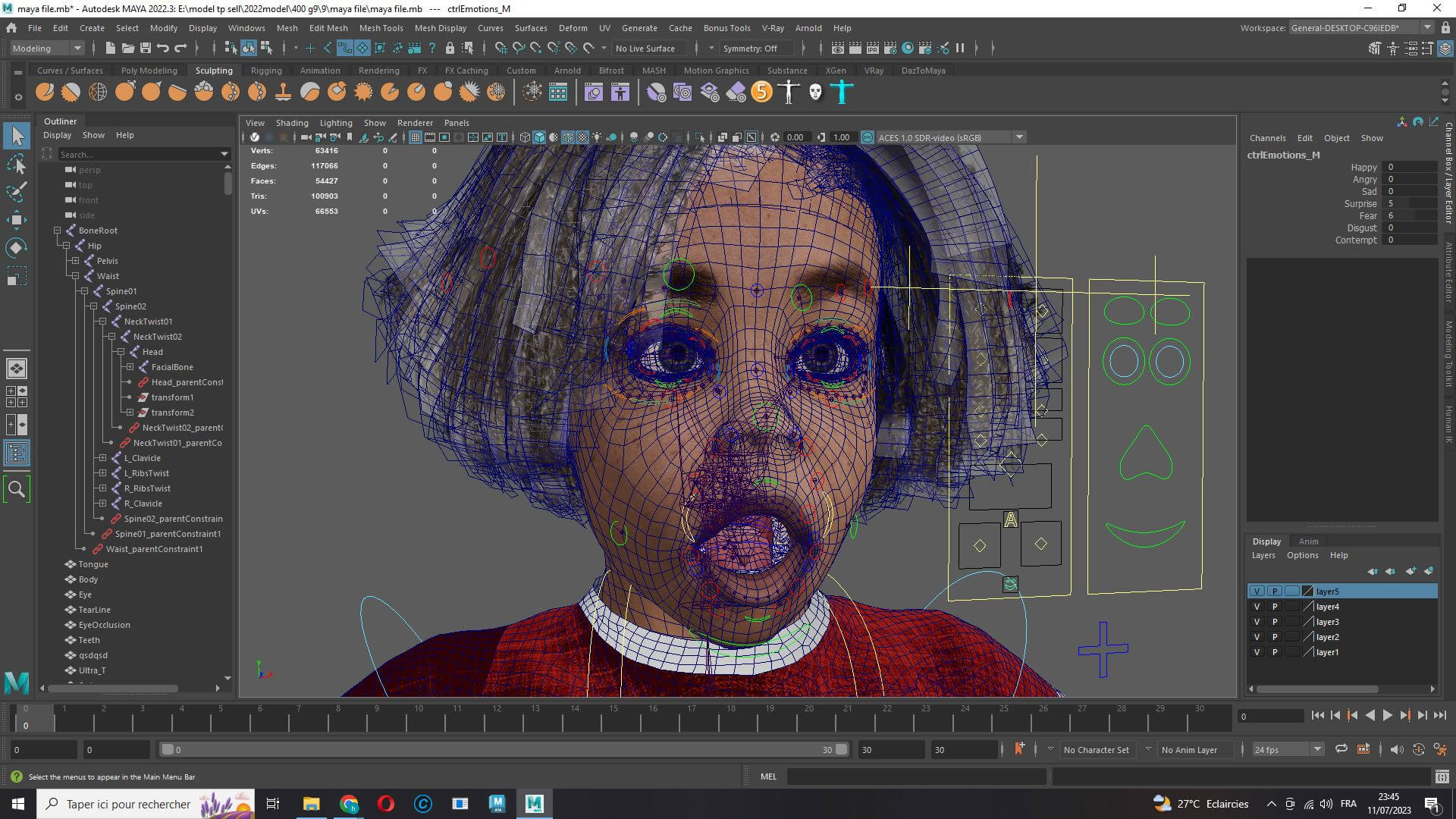 Ada - African Child 3D Model by khaloui