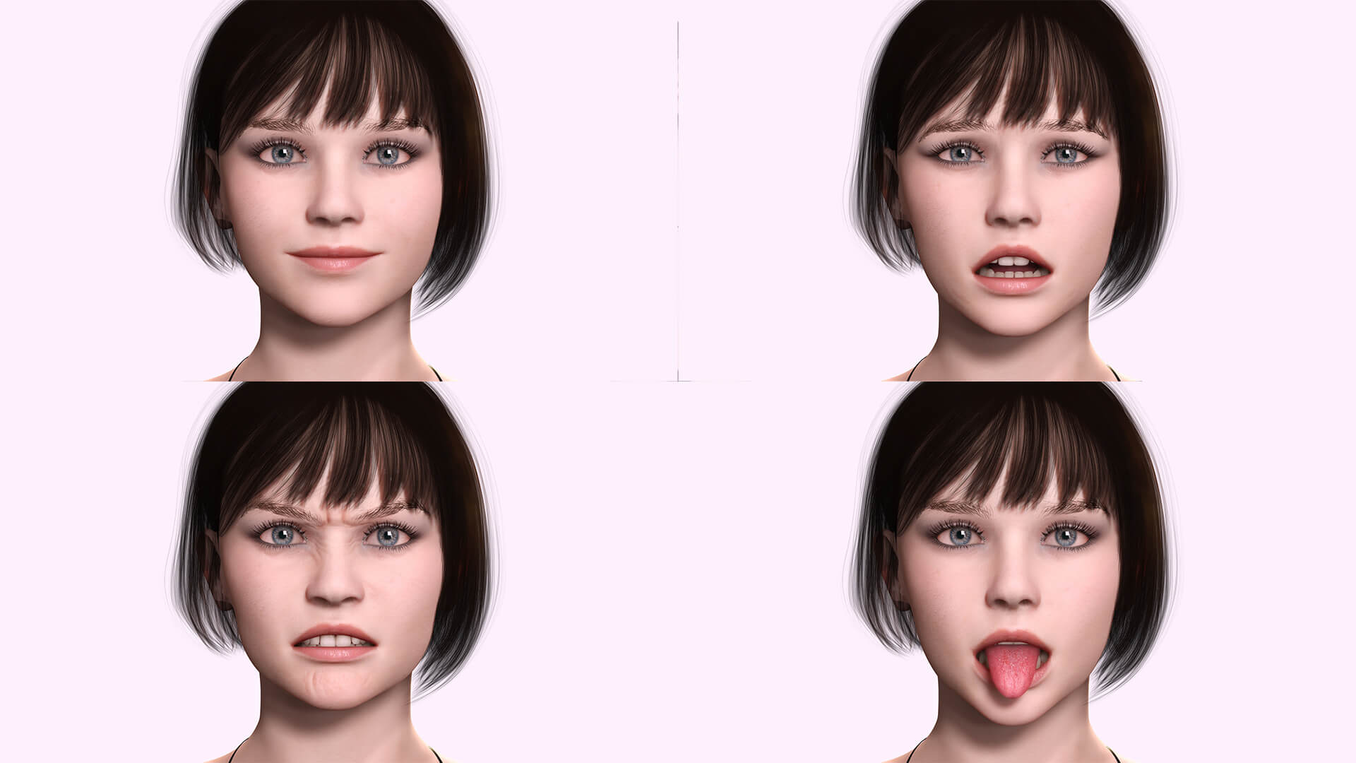 Amel Realistic Beautiful Girl Baseshape Low Poly - 3D Model by khaloui
