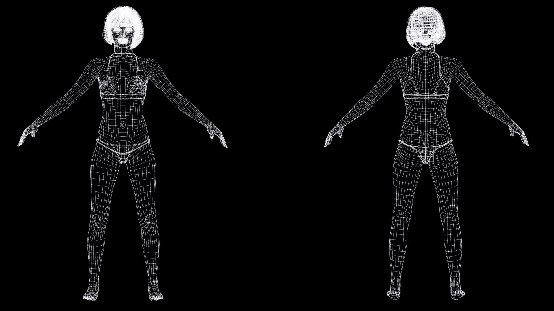 Amel Realistic Beautiful Girl Baseshape Low Poly - 3D Model by khaloui