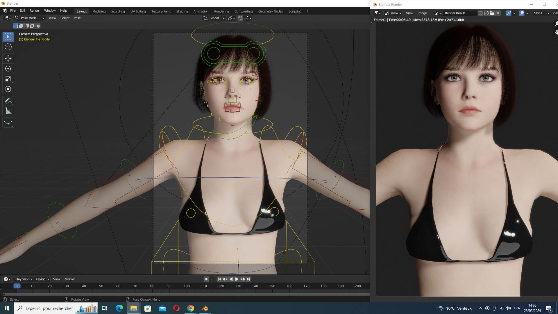 Amel Realistic Beautiful Girl Baseshape Low Poly - 3D Model by khaloui