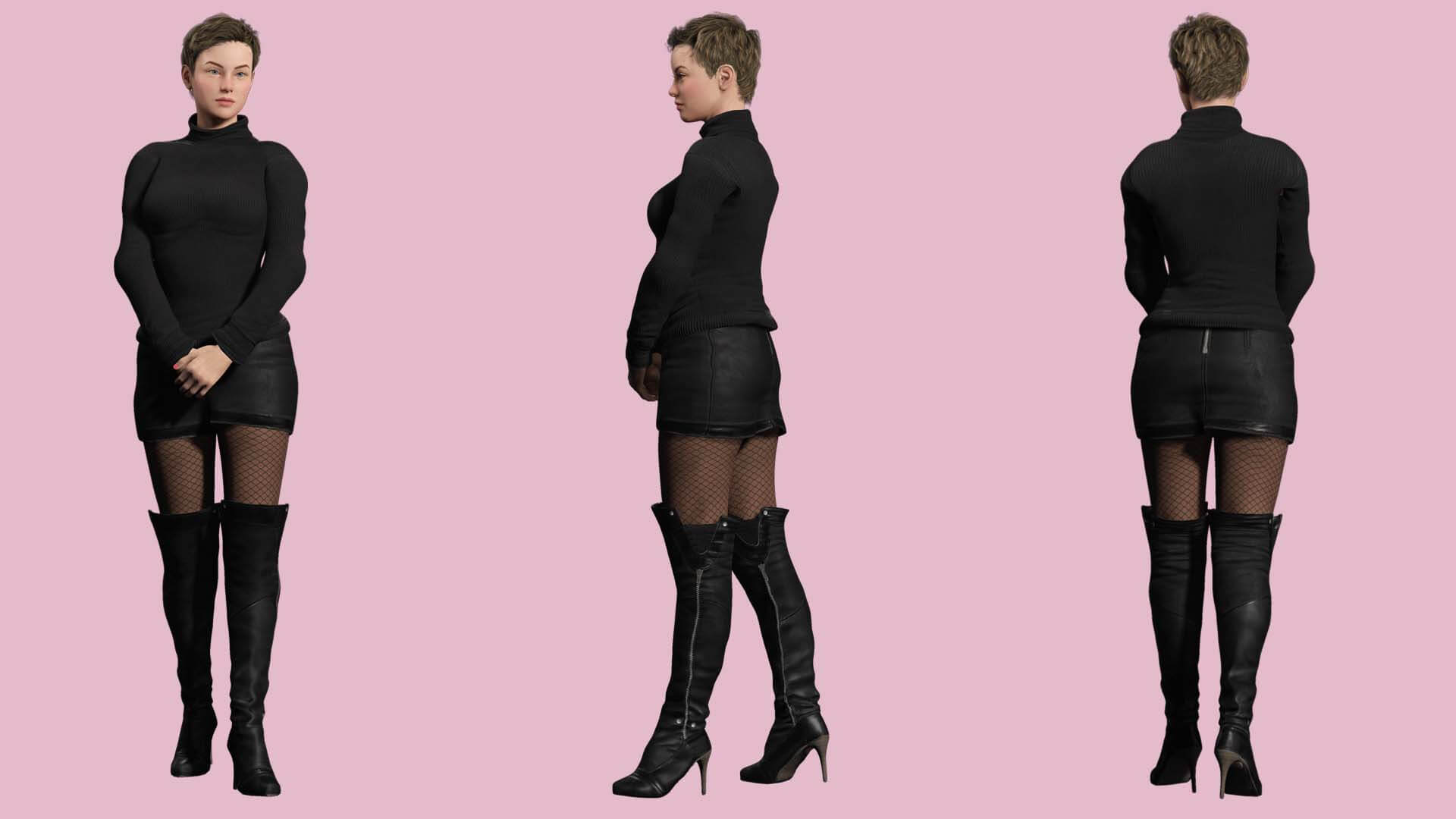 Amelia - Black Elegance Midnight 3D Model by khaloui