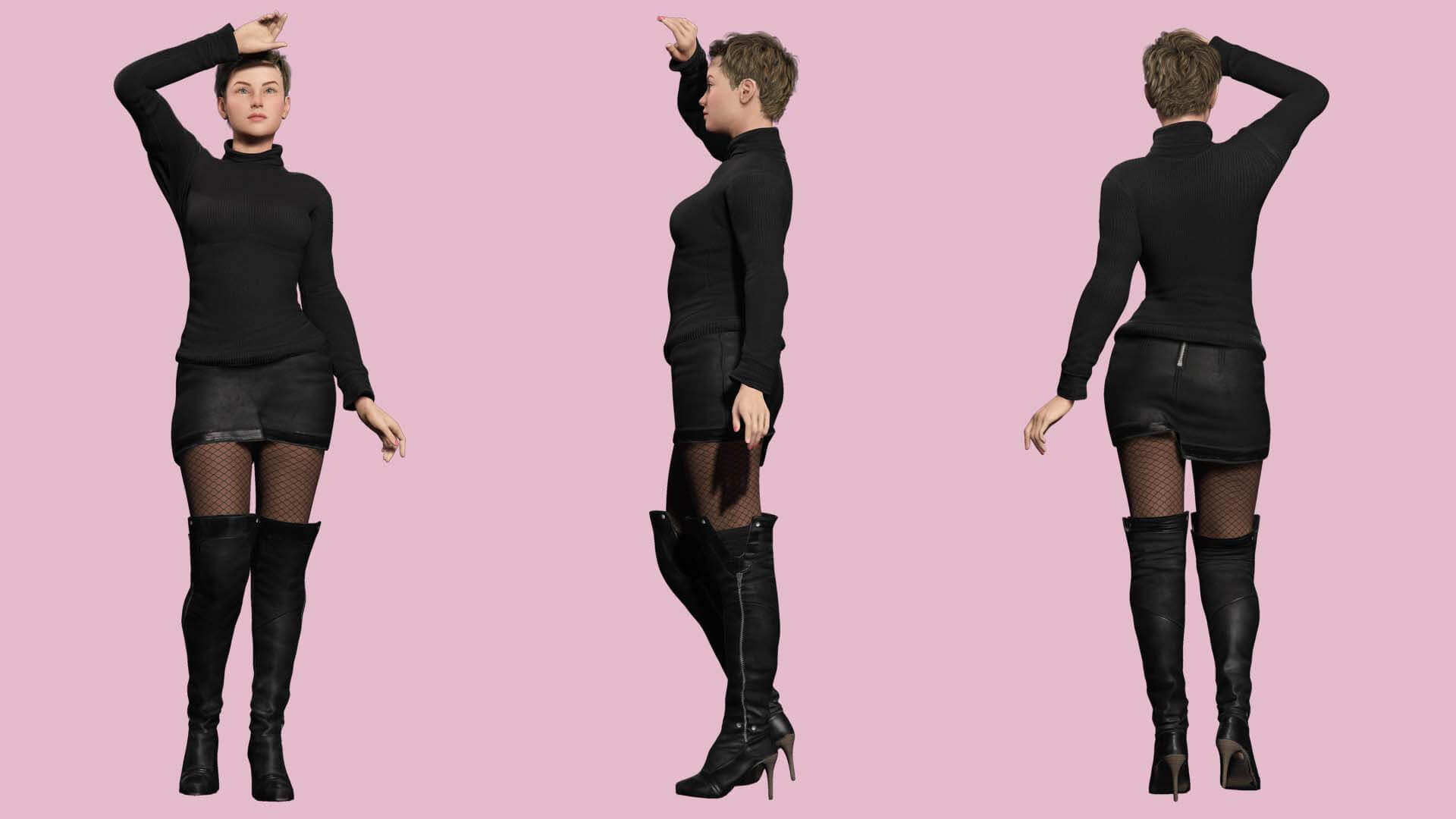 Amelia - Black Elegance Midnight 3D Model by khaloui