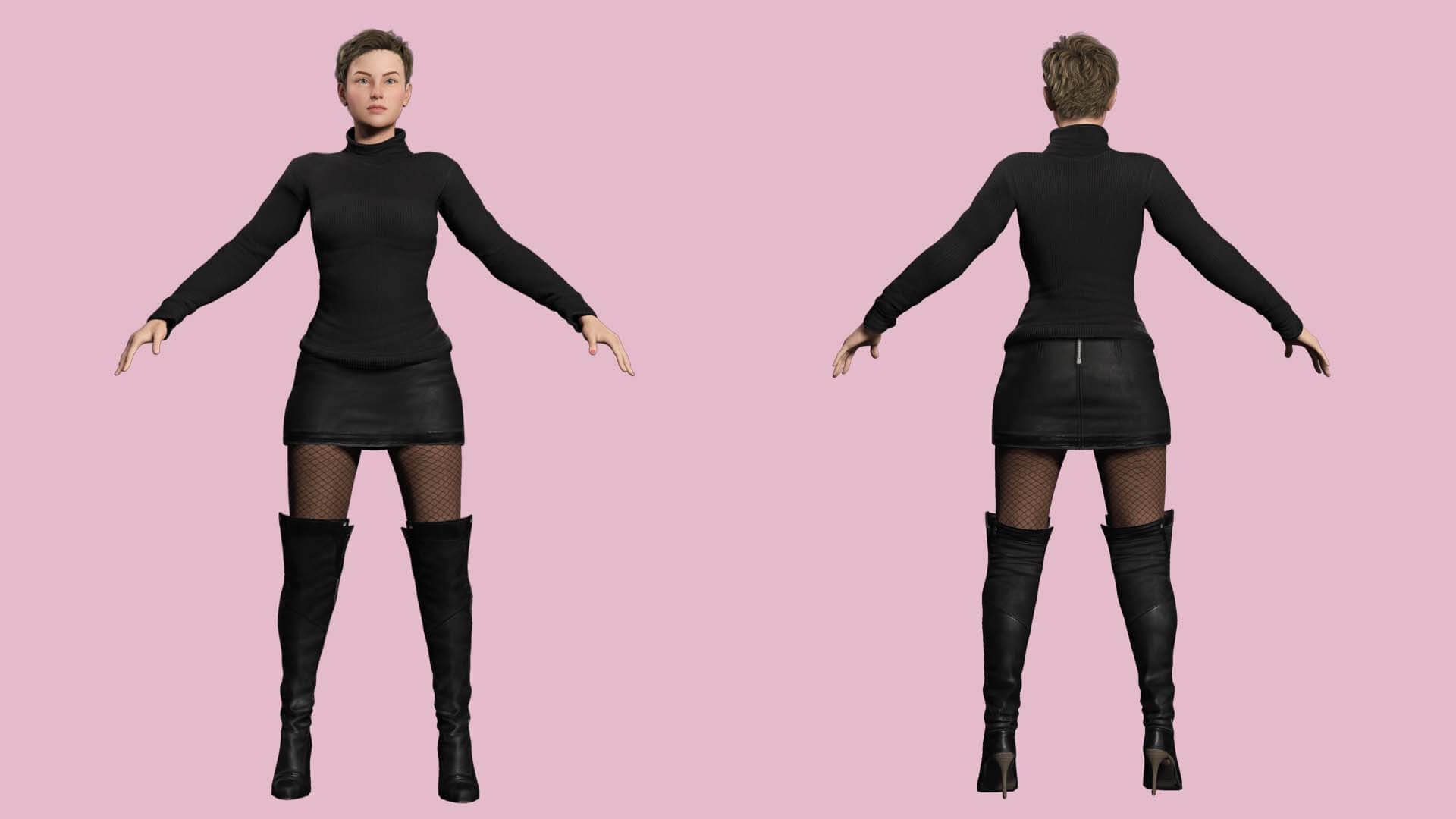 Amelia - Black Elegance Midnight 3D Model by khaloui