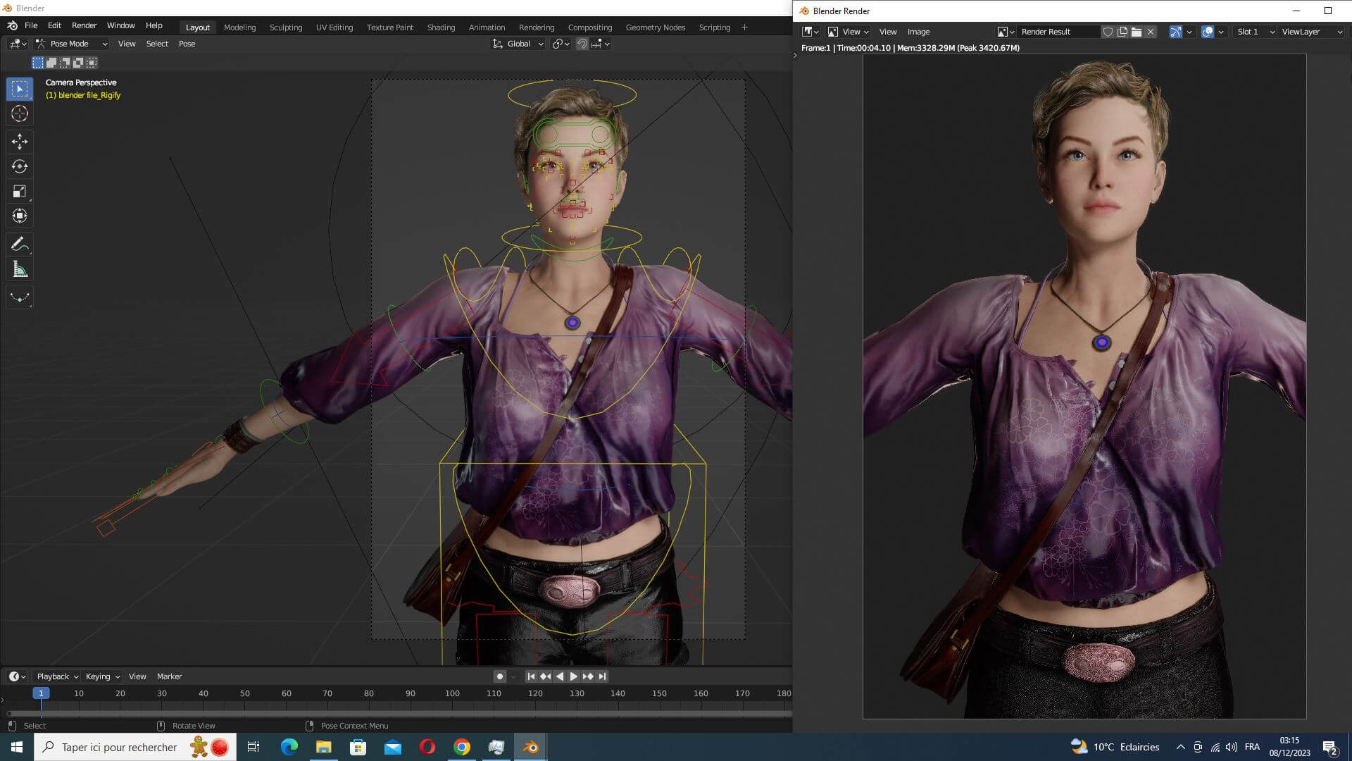 Amelia - Boho Gypsy Chic 3D Model by khaloui