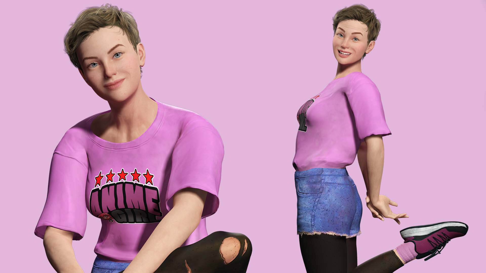 Amelia Pink Bliss - Young Chic 3D Model by khaloui