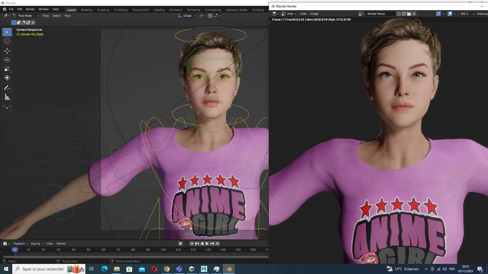 Amelia Pink Bliss - Young Chic 3D Model by khaloui