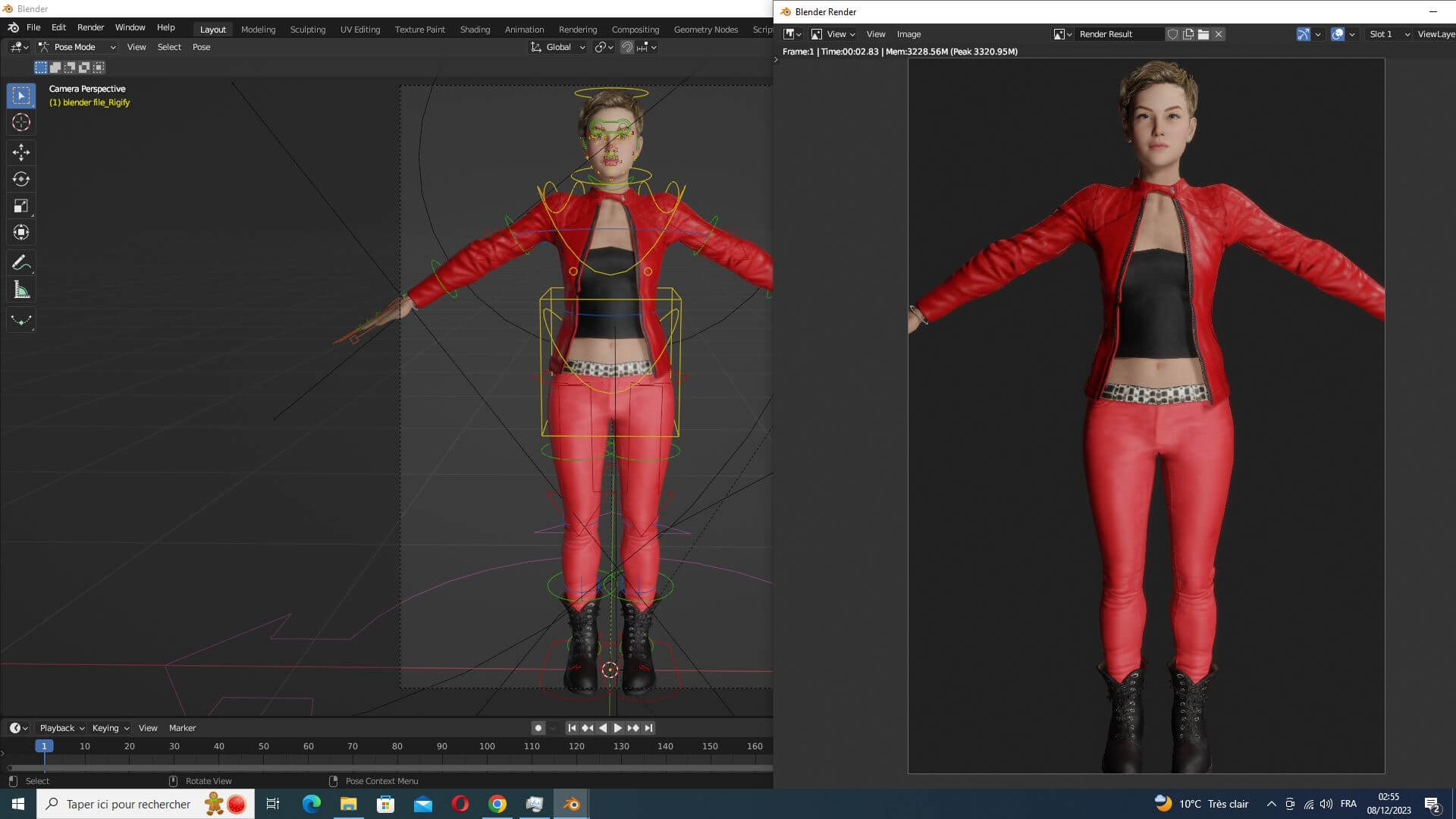 Amelia - Scarlet Allure Red Heat 3D Model by khaloui