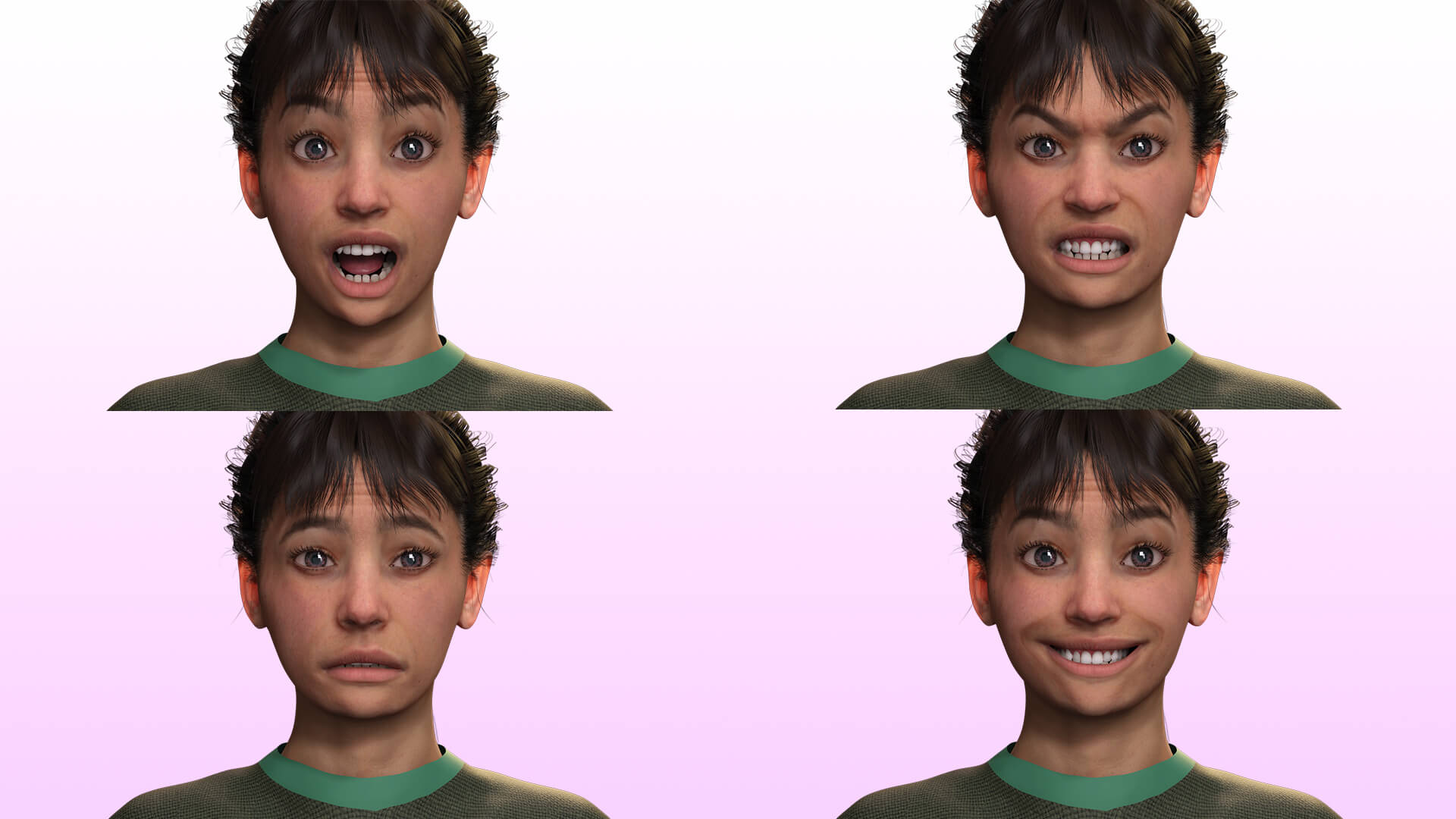 Amna -Realistic Girl Child Low Poly 3D Model by khaloui