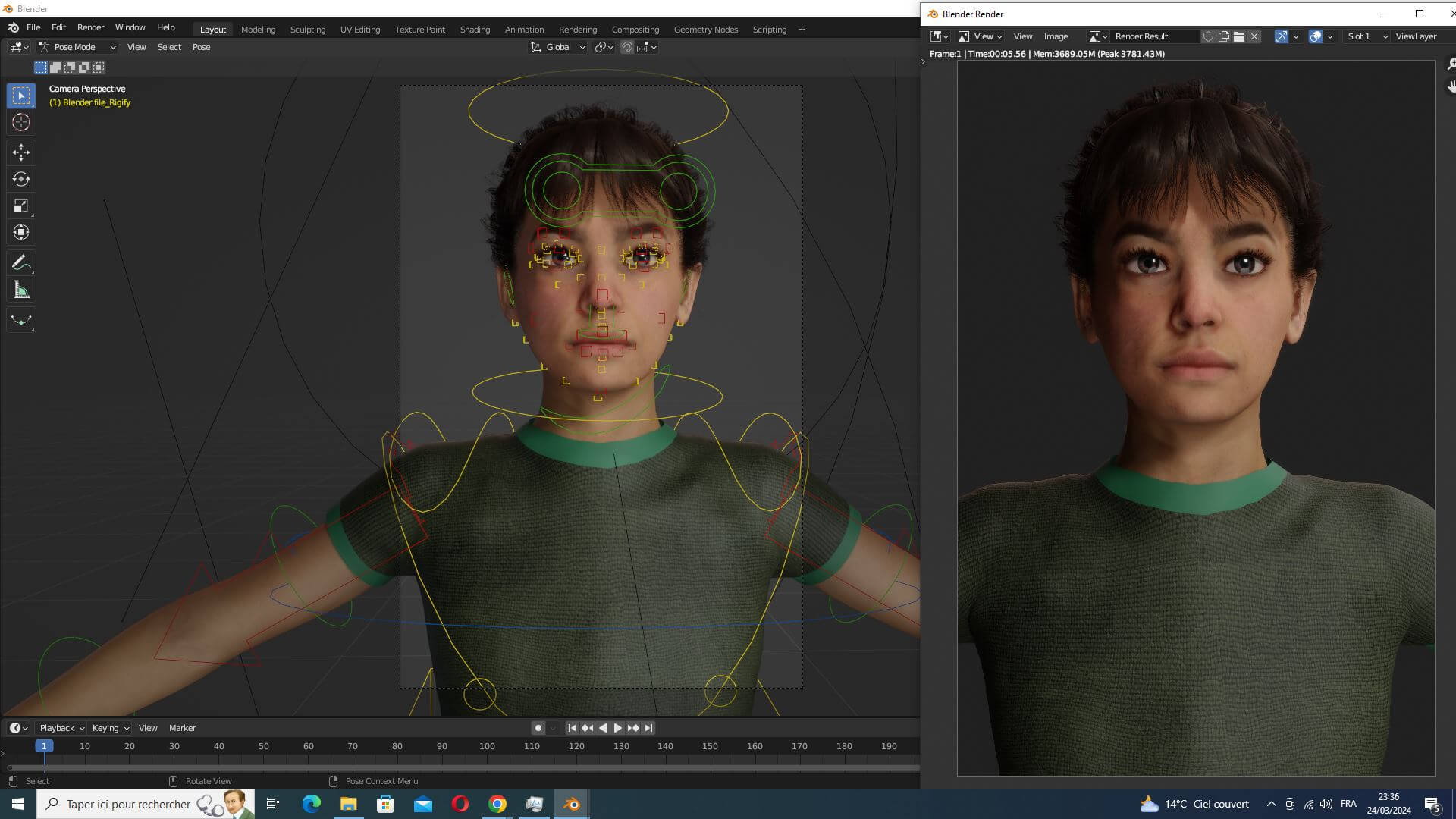 Amna -Realistic Girl Child Low Poly 3D Model by khaloui