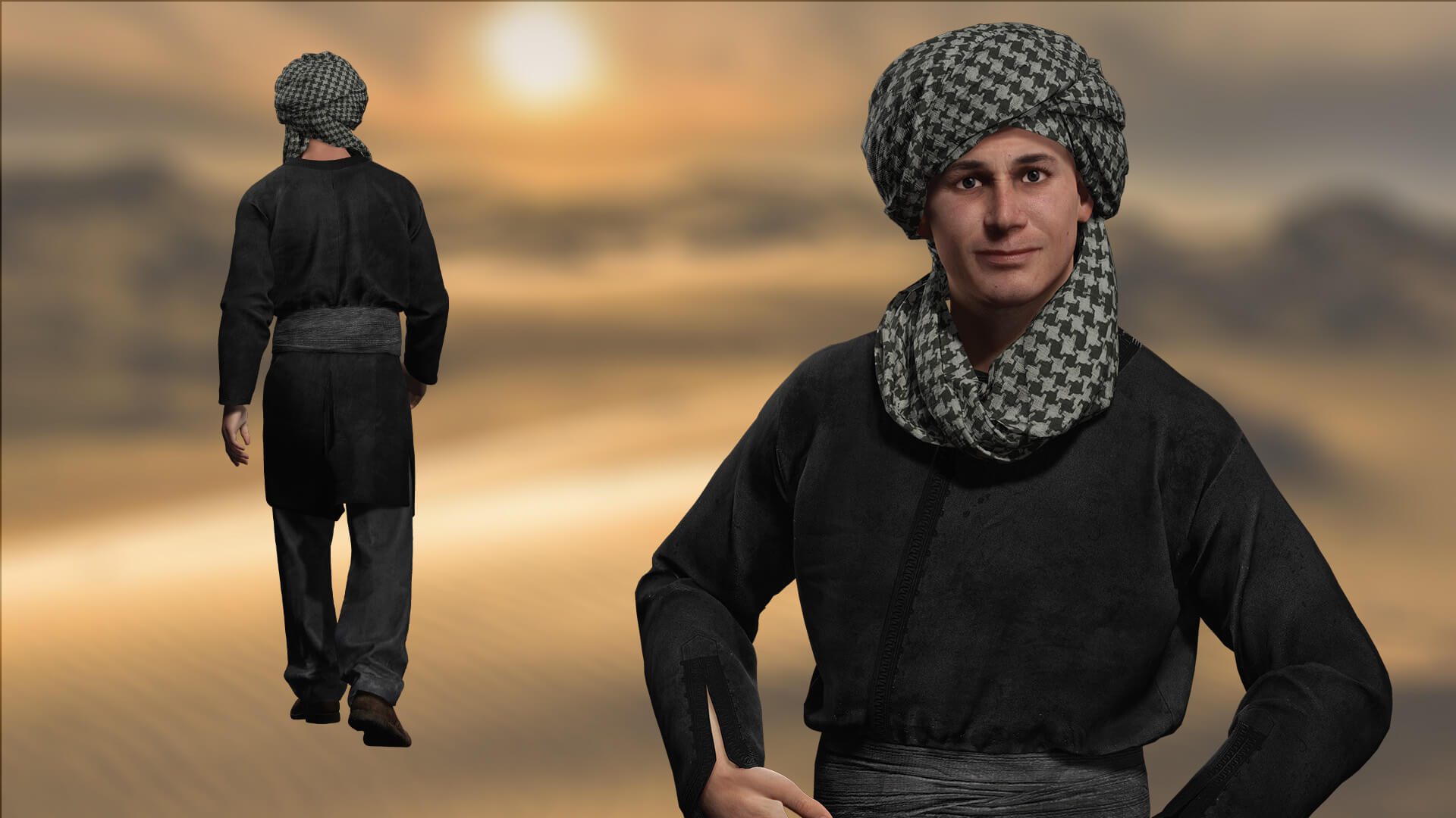 Arab Assassin 3D Character Rigged Game Ready by khaloui