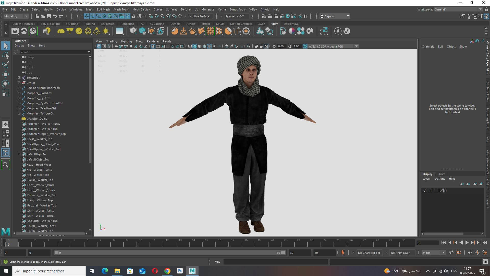 Arab Assassin 3D Character Rigged Game Ready by khaloui