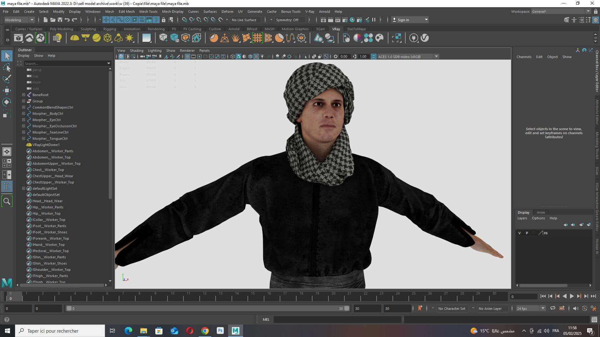Arab Assassin 3D Character Rigged Game Ready by khaloui