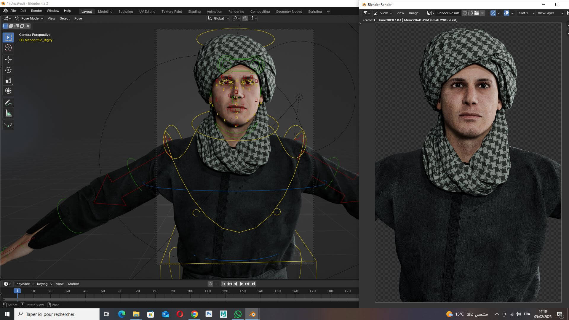 Arab Assassin 3D Character Rigged Game Ready by khaloui