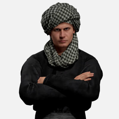 Arab Assassin 3D Character Rigged Game Ready by khaloui