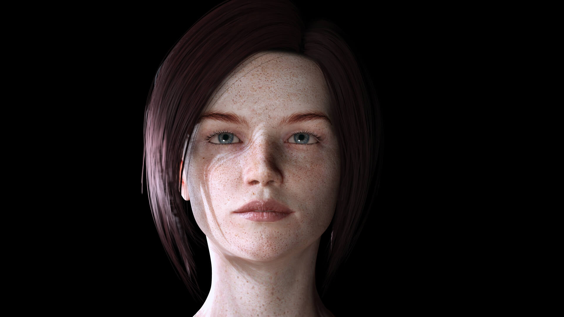 Arij - Realistic Red Head Woman Freckles Low Poly 3D Model by khaloui