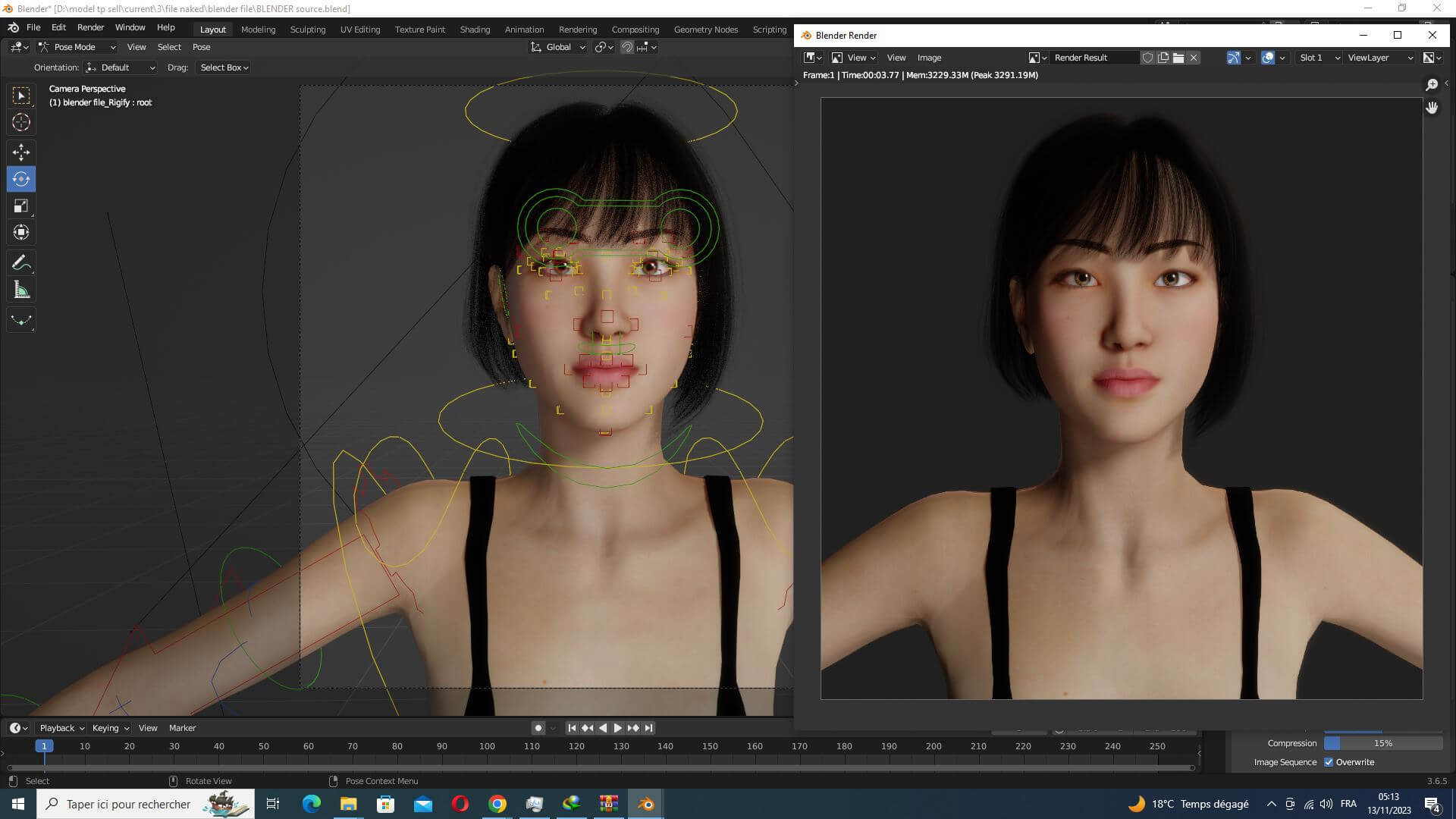 Asian Woman Perfect Base Shape V2 - 3D Model by khaloui