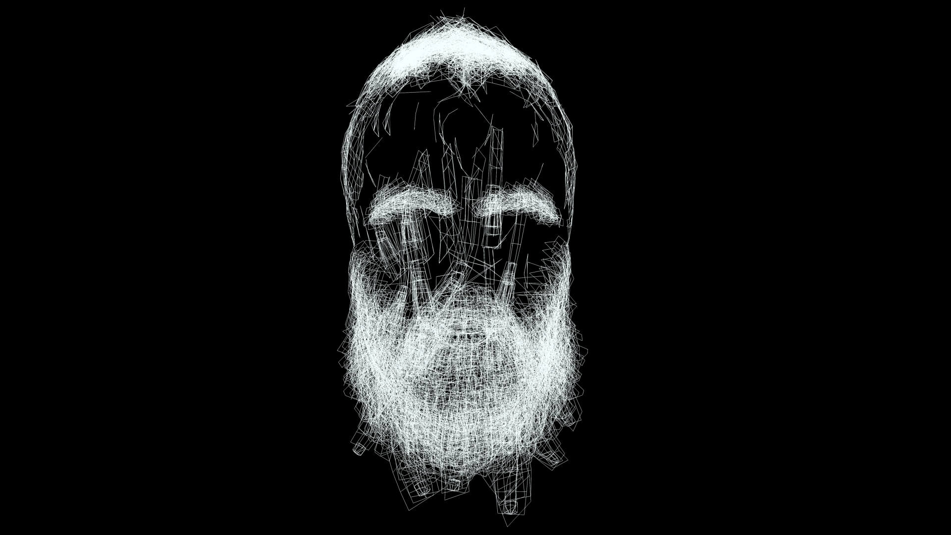 Berber Male Hair - Messy Long Beard Mustache 3D Model by khaloui