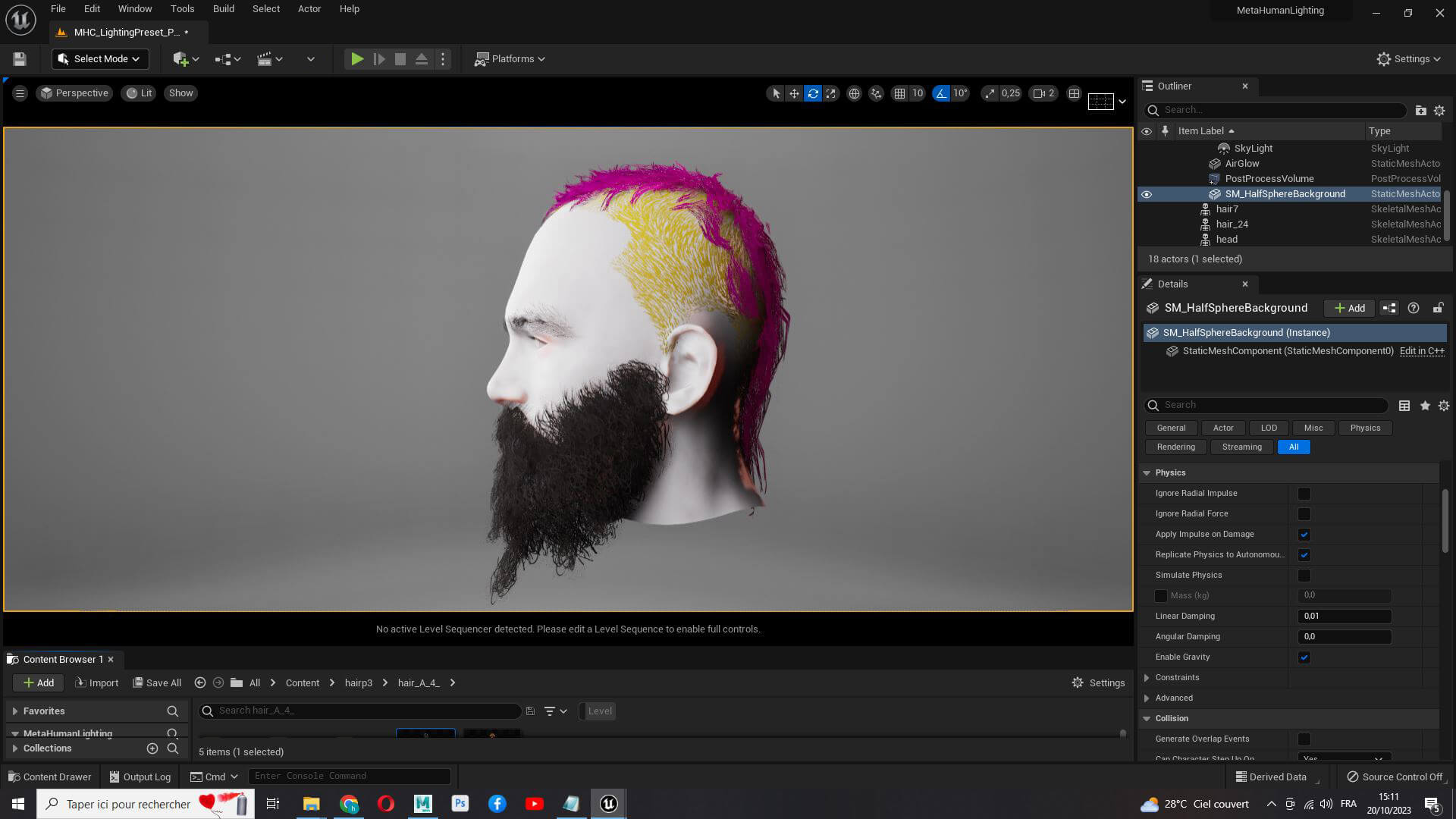 Berber Male Hair - Messy Long Beard Mustache 3D Model by khaloui
