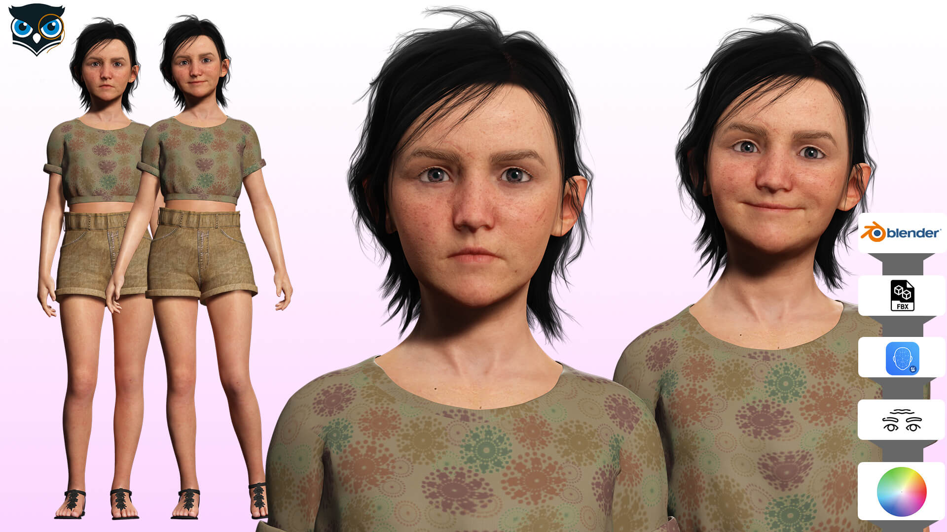 Charlotte - Realistic Survival Girl Apocalypse Kids 3D Model by khaloui